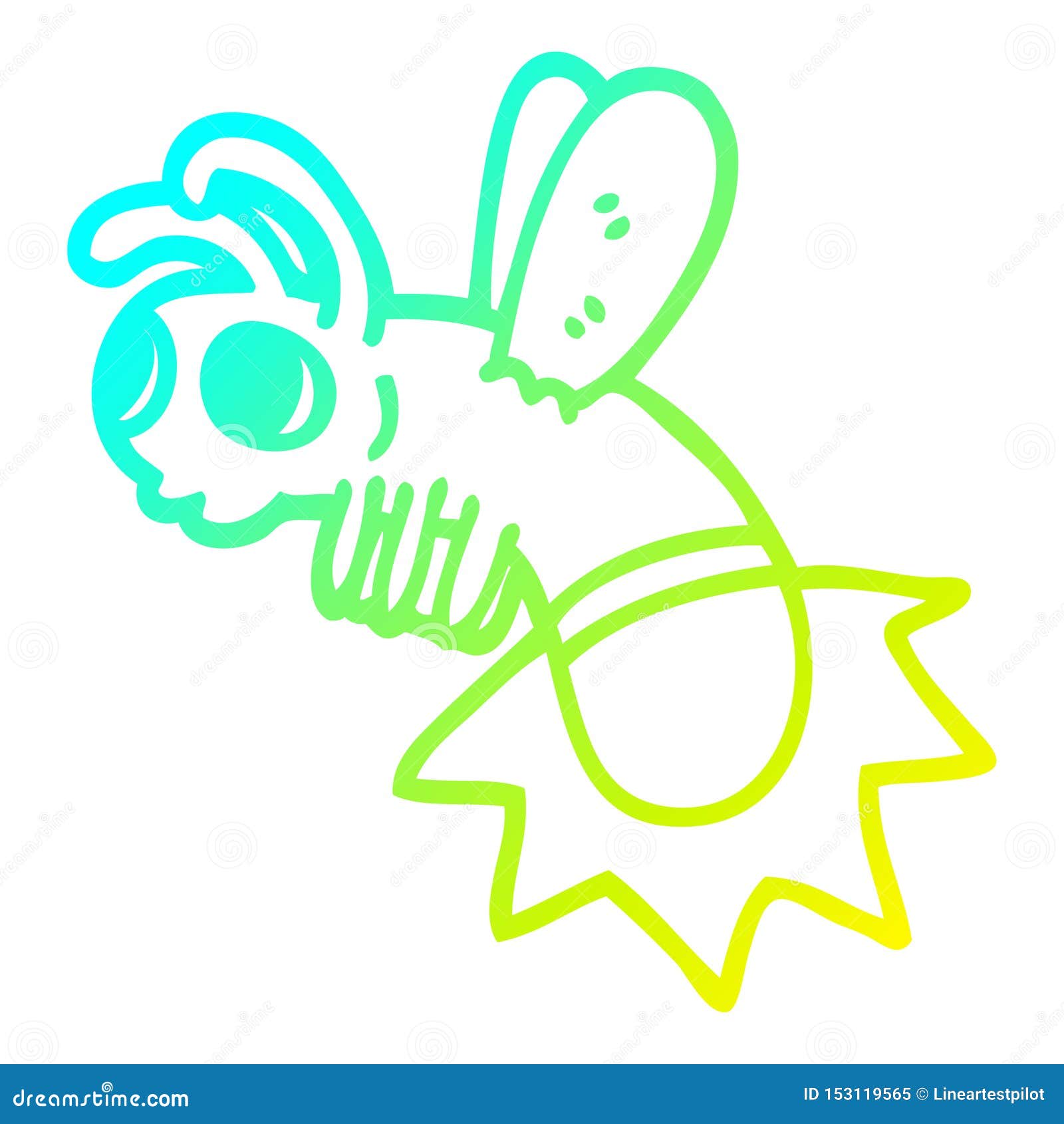 A Creative Cold Gradient Line Drawing Cartoon Lightning Bug Stock ...