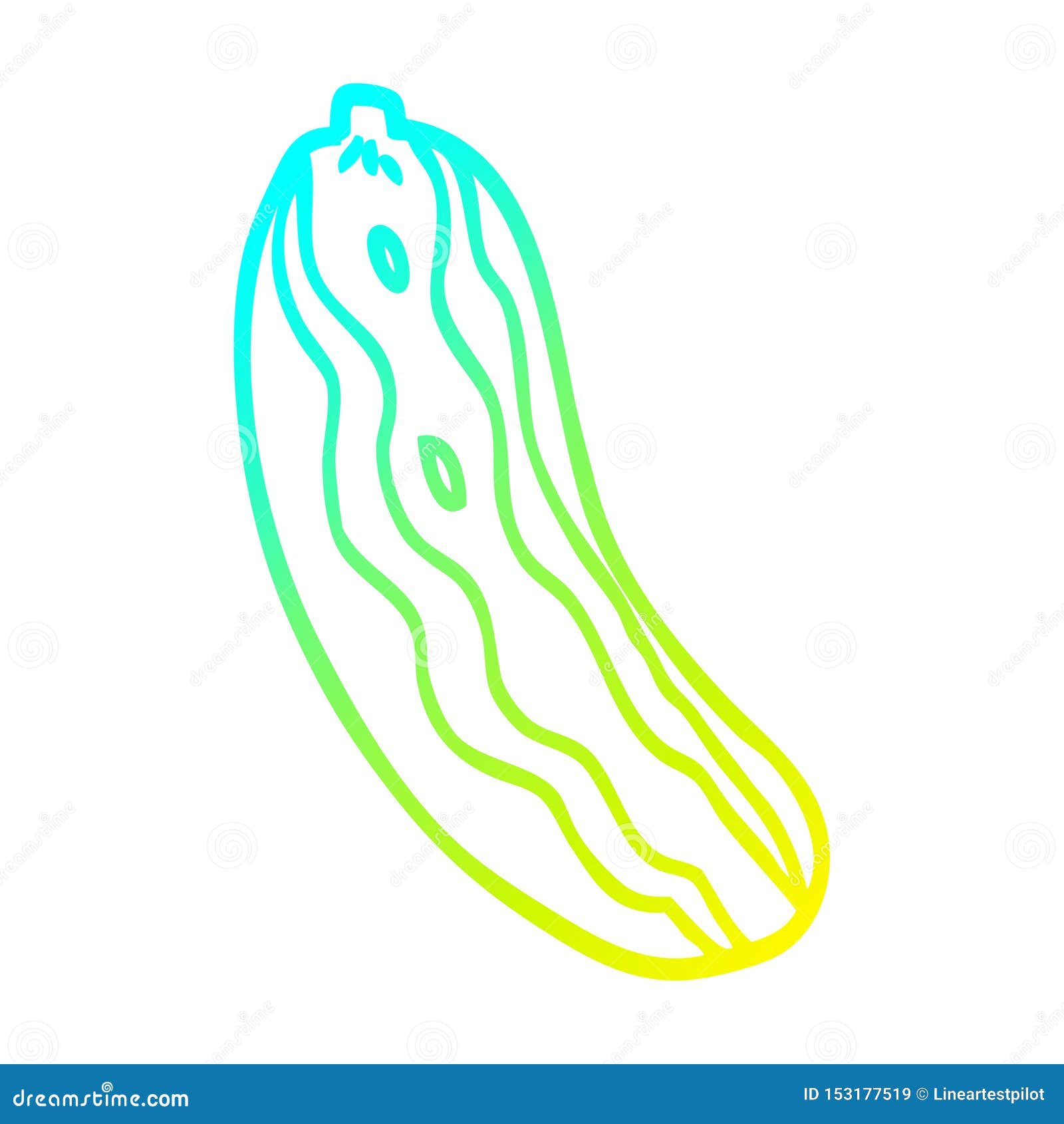 A Creative Cold Gradient Line Drawing Cartoon Marrow Plant Stock Vector ...