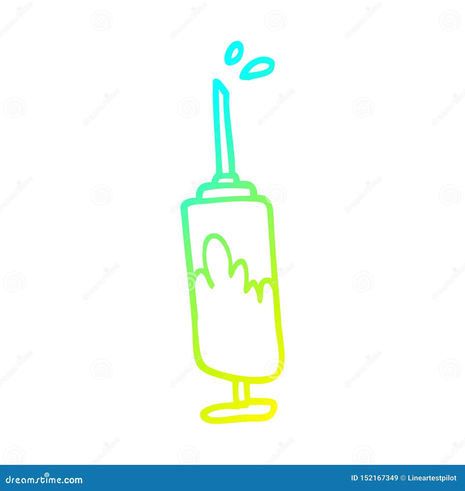 A Creative Cold Gradient Line Drawing Cartoon Needle Full of Blood ...