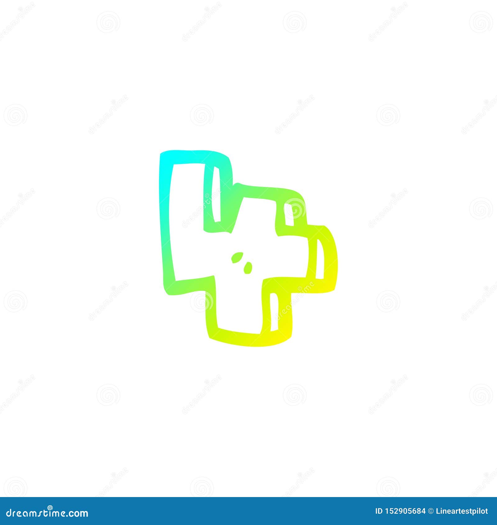 A Creative Cold Gradient Line Drawing Cartoon Number 4 Stock Vector ...