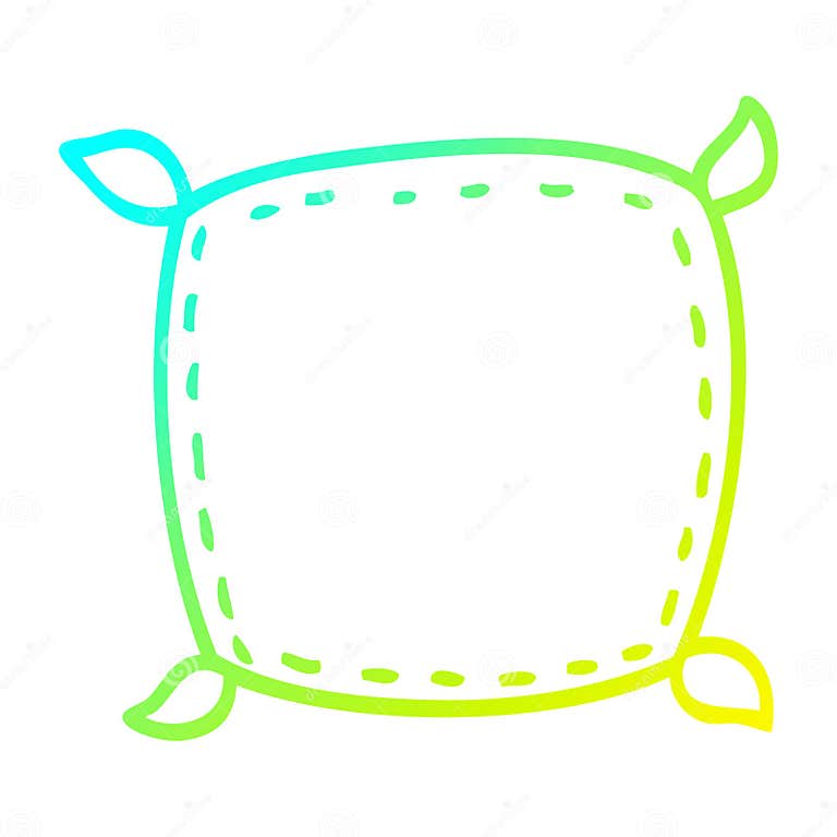 A Creative Cold Gradient Line Drawing Cartoon Plain Cushion Stock ...