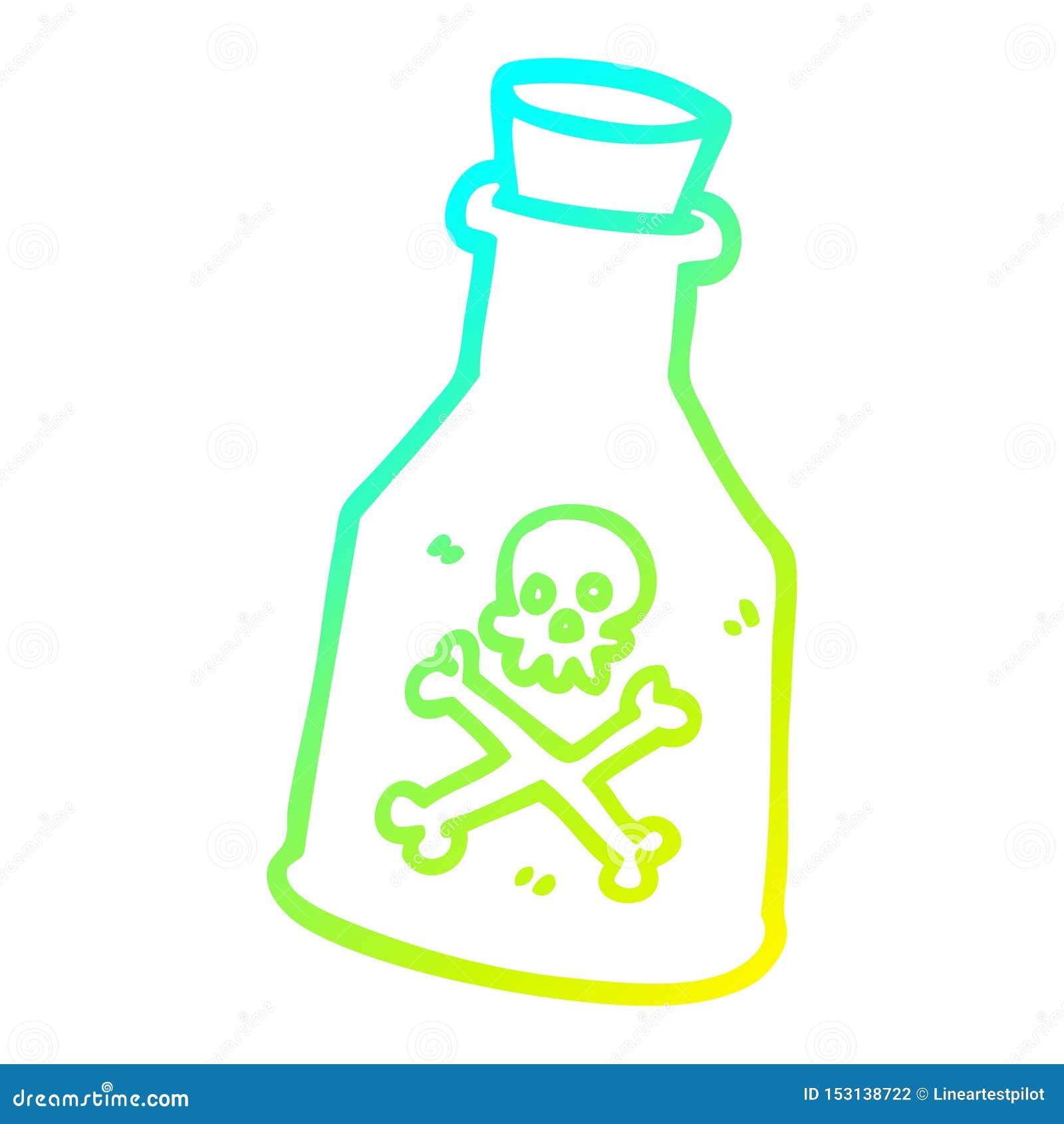 A Creative Cold Gradient Line Drawing Cartoon Poison Bottle Stock ...