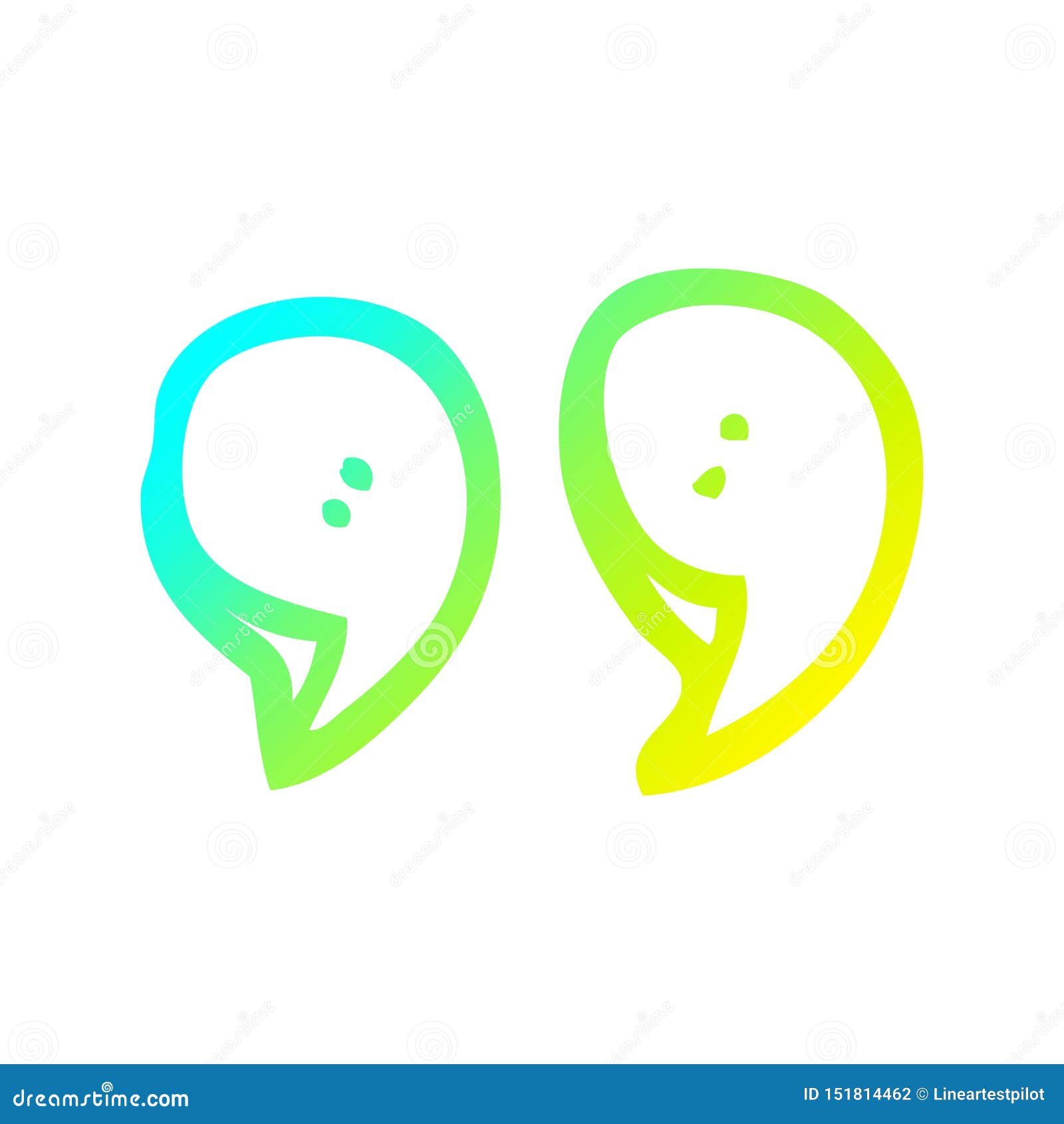 A Creative Cold Gradient Line Drawing Cartoon Quotation Marks Stock ...