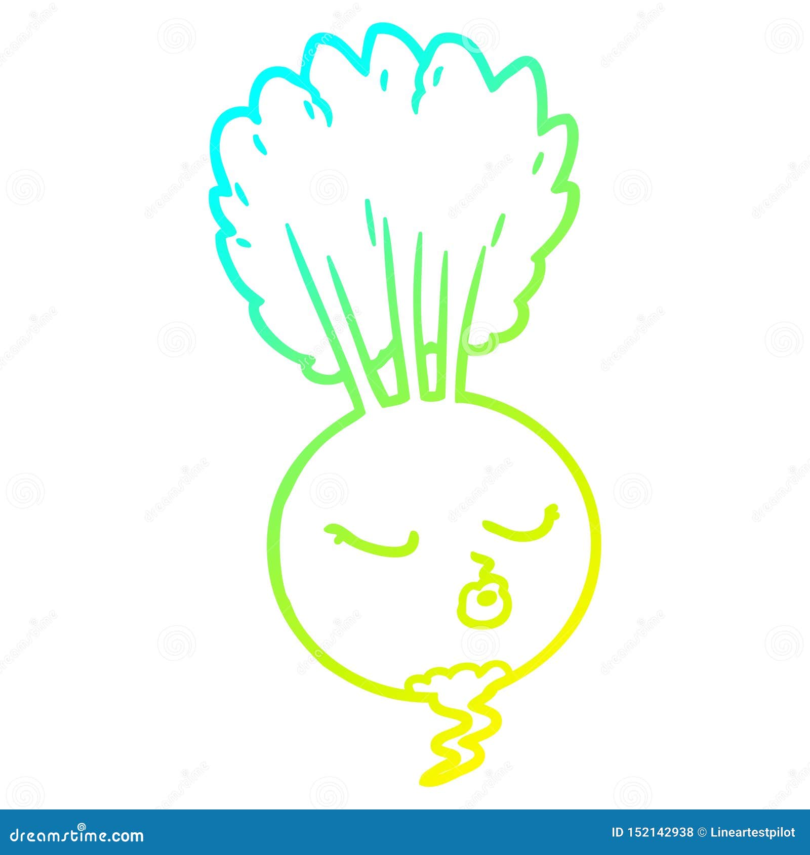 A Creative Cold Gradient Line Drawing Cartoon Root Vegetable Stock ...