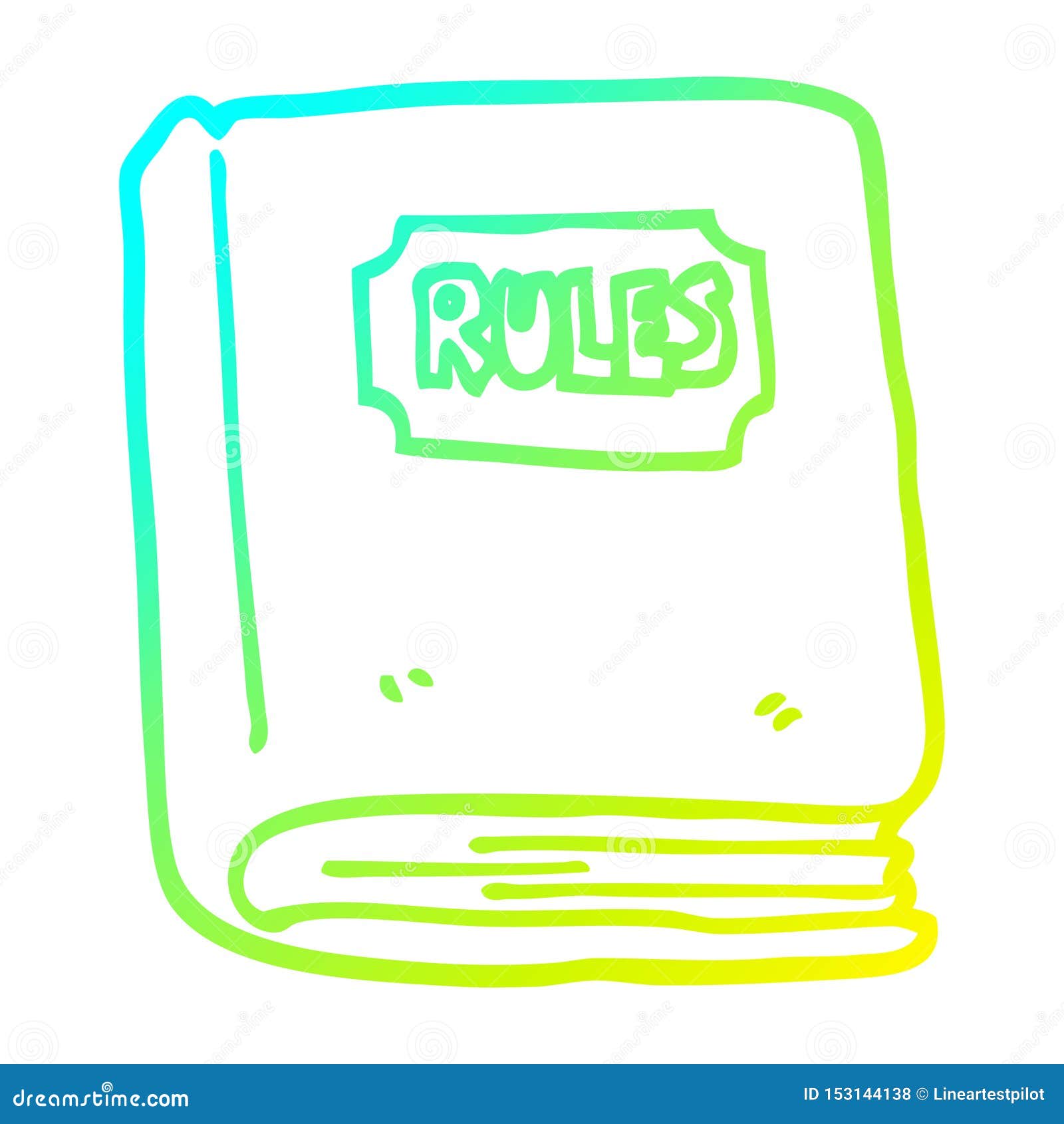 A Creative Cold Gradient Line Drawing Cartoon Rule Book Stock Vector ...