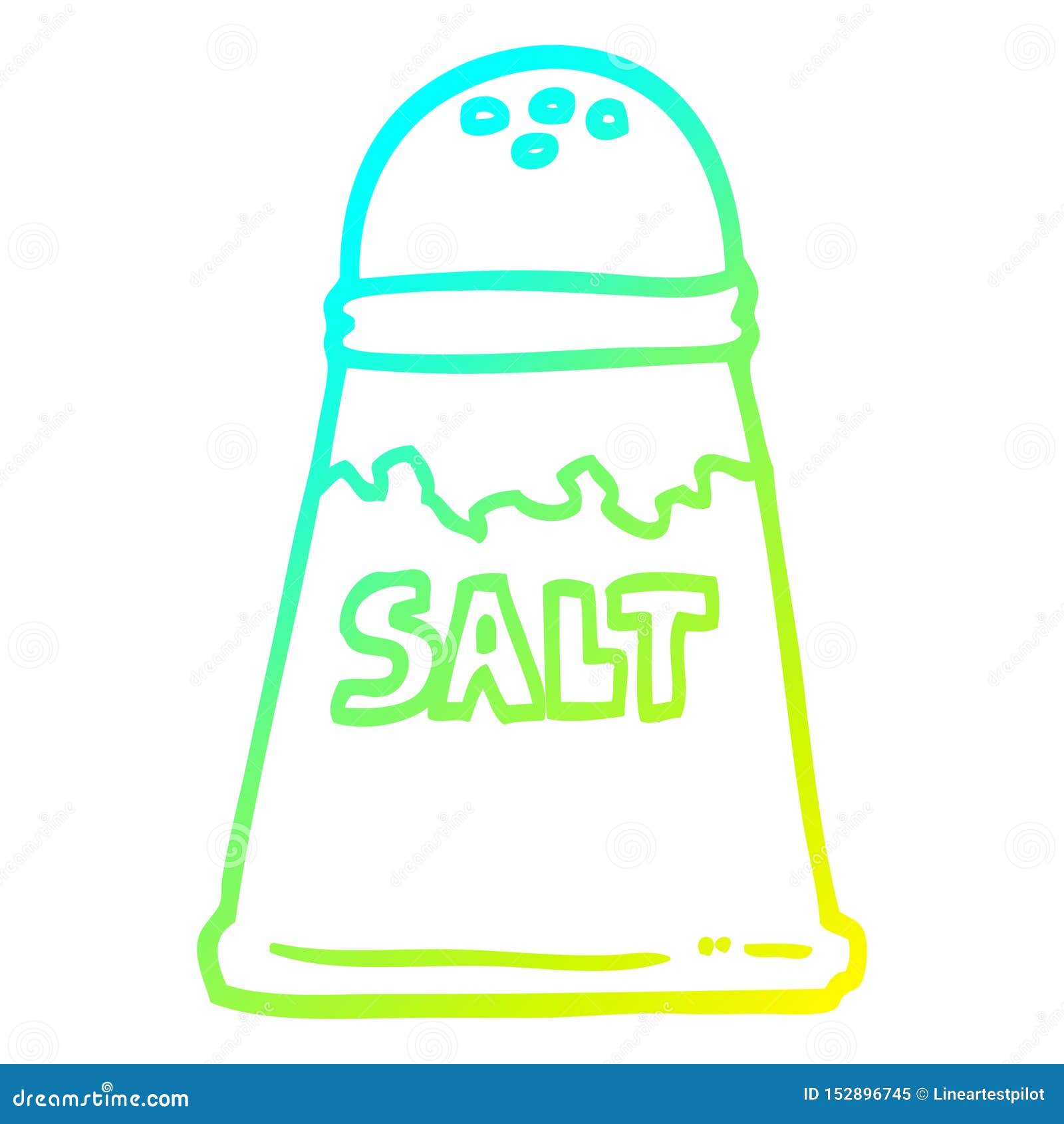 A Creative Cold Gradient Line Drawing Cartoon Salt Shaker Stock Vector ...