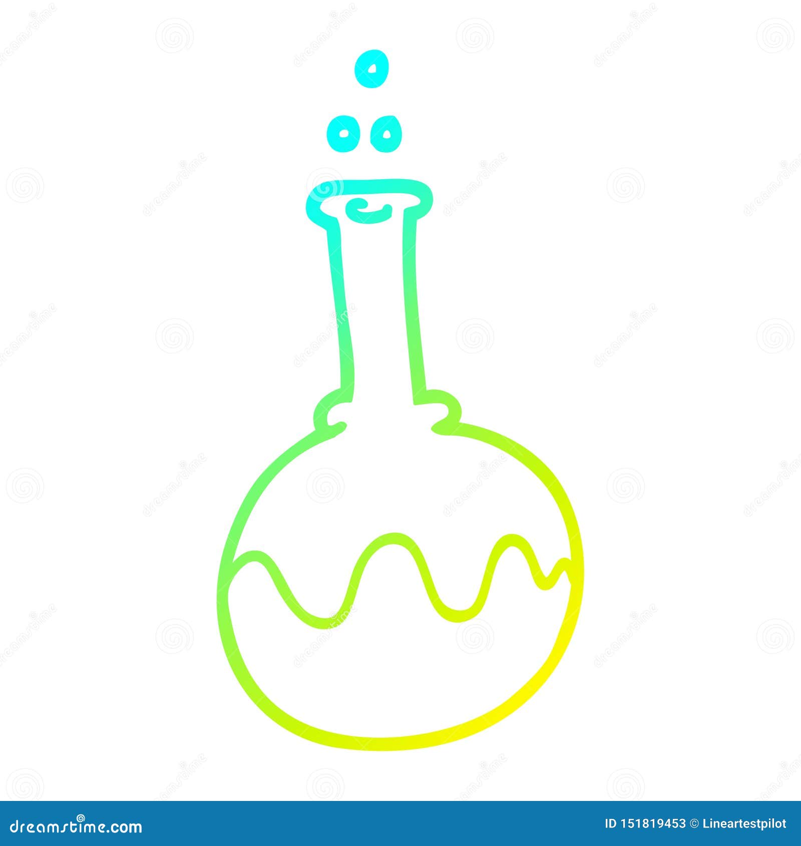 A Creative Cold Gradient Line Drawing Cartoon Science Experiment Stock ...
