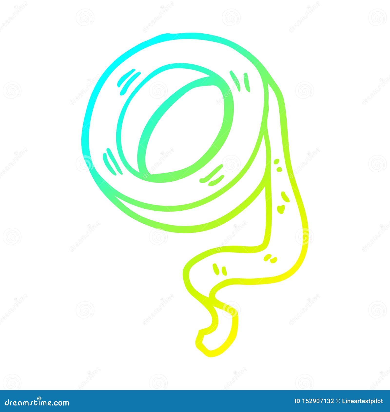A Creative Cold Gradient Line Drawing Cartoon Sticky Tape Stock Vector ...