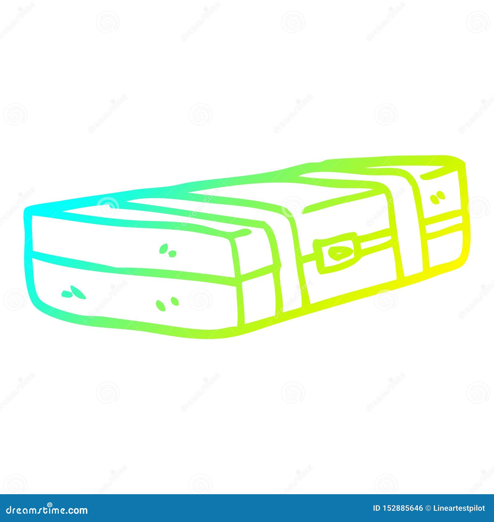 A Creative Cold Gradient Line Drawing Cartoon Suit Case Stock Vector ...