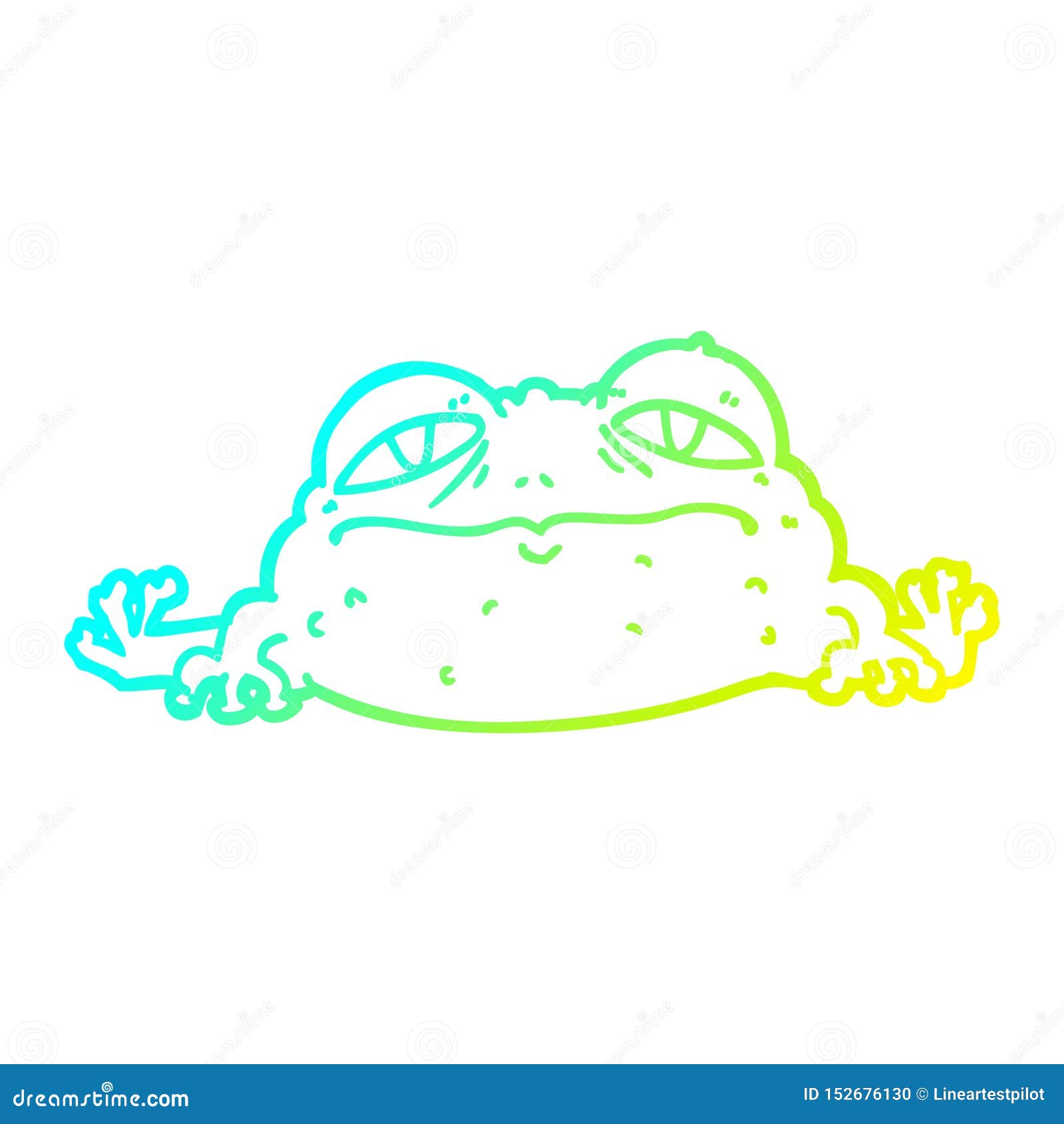 A Creative Cold Gradient Line Drawing Cartoon Ugly Frog Stock Vector ...