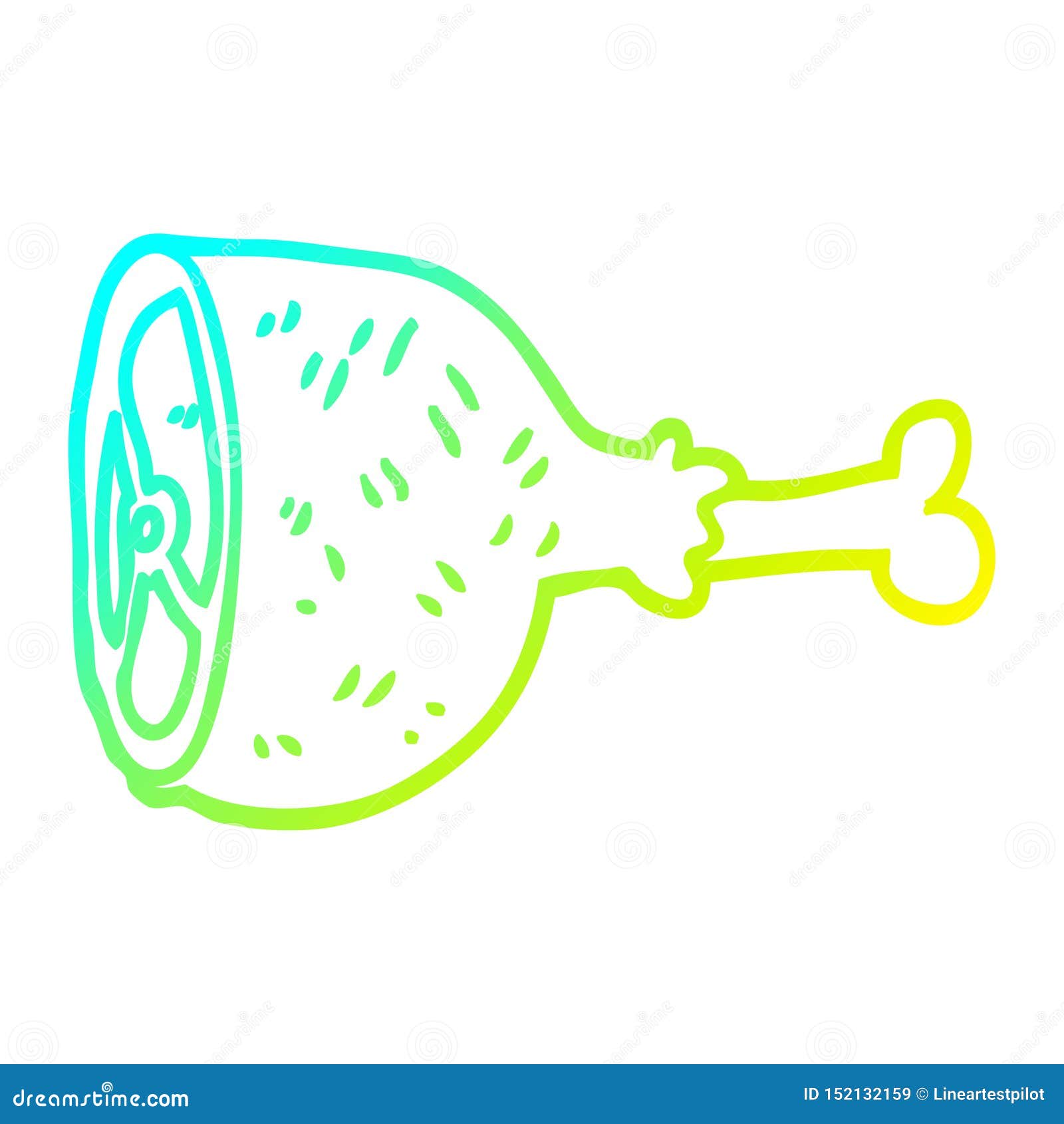 A Creative Cold Gradient Line Drawing Cartoon Well Cooked Meat Stock ...