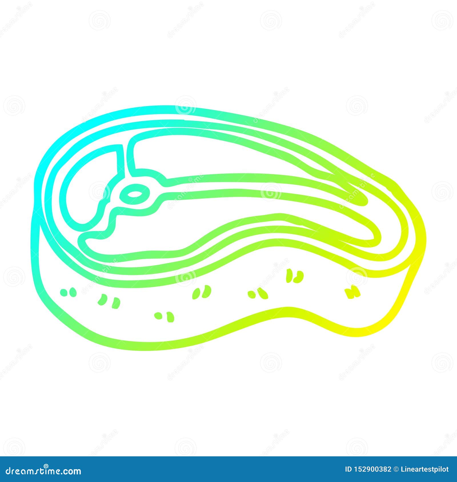 A Creative Cold Gradient Line Drawing Cartoon Well Cooked Meat Stock ...