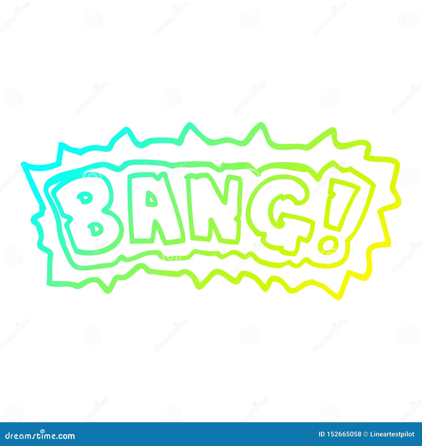 A Creative Cold Gradient Line Drawing Cartoon Word Bang Stock Vector ...