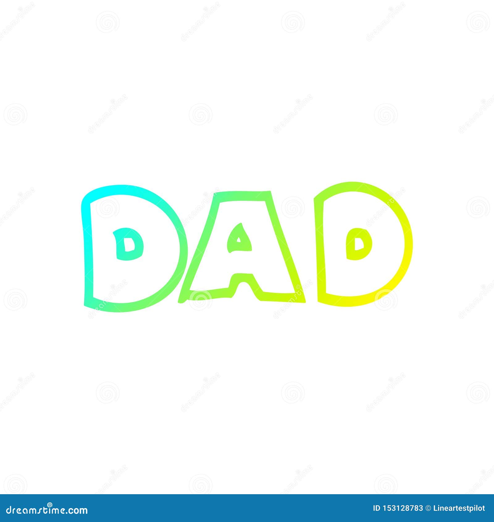 A Creative Cold Gradient Line Drawing Cartoon Word Dad Stock Vector ...