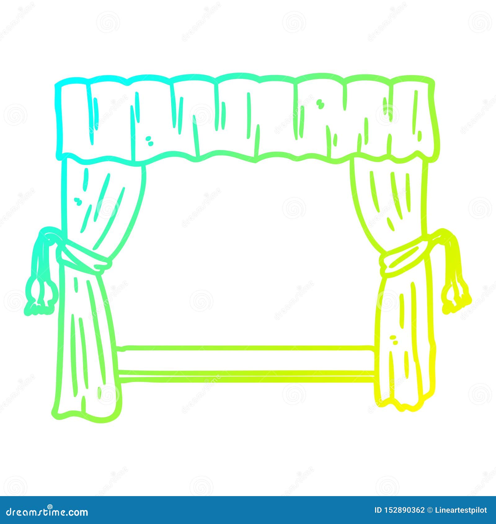 A Creative Cold Gradient Line Drawing Curtains Opening Onto Stage Stock ...