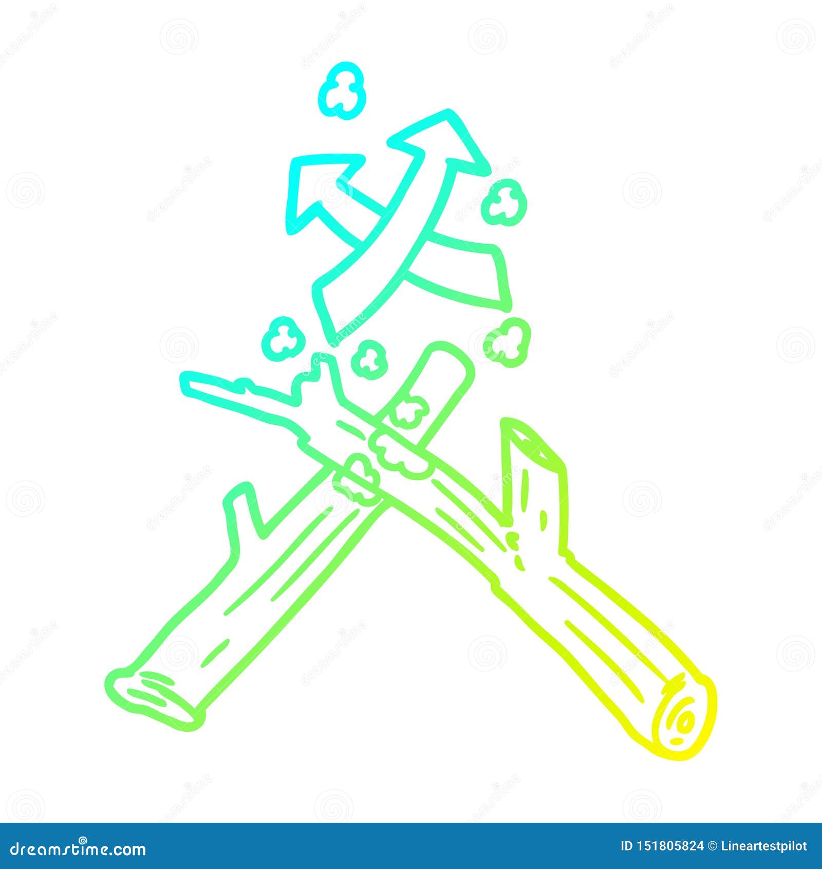 A Creative Cold Gradient Line Drawing How To Start a Fire with Two ...