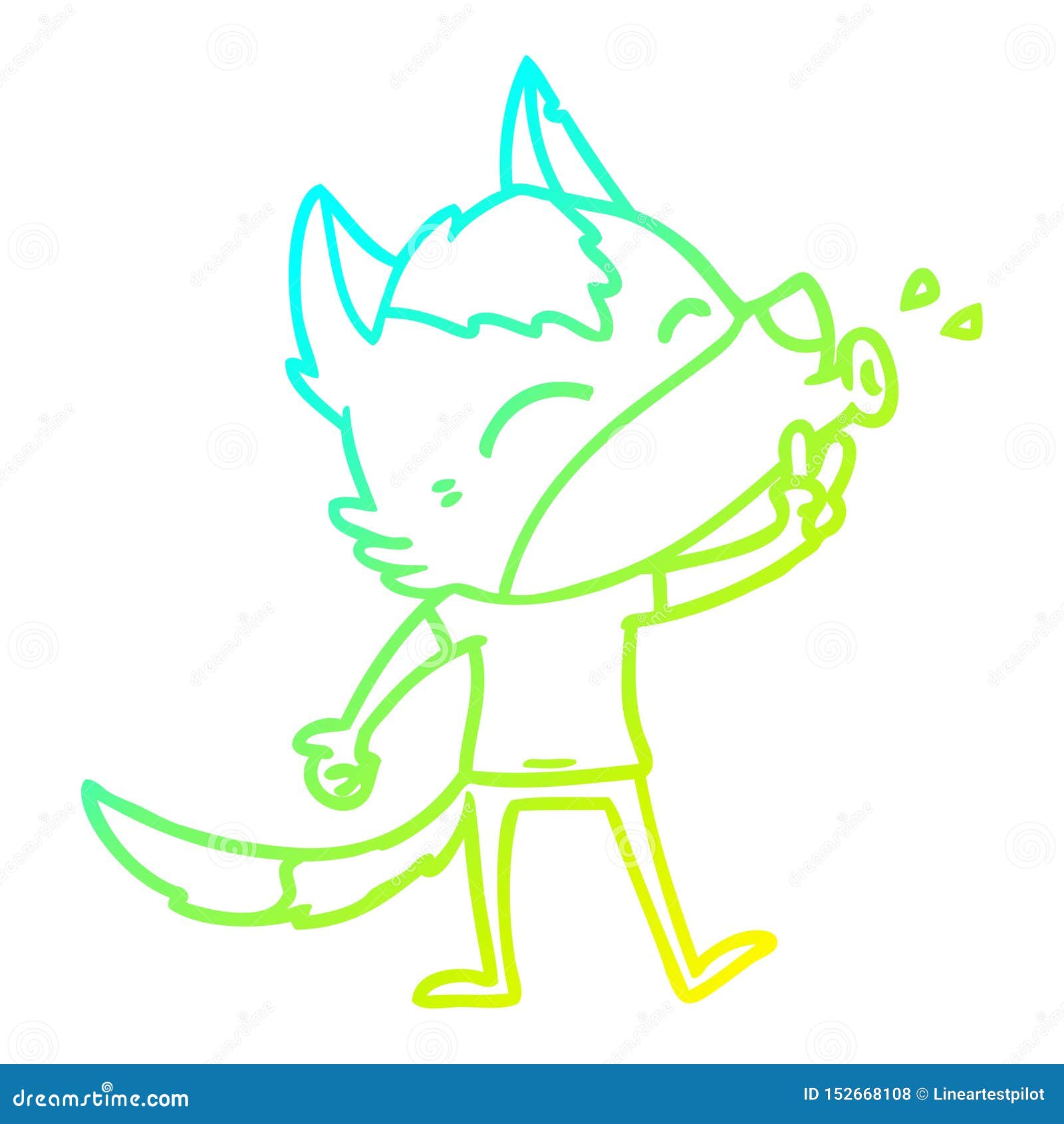 Howling Cartoon Werewolf. Includes An Outline For Coloring ...