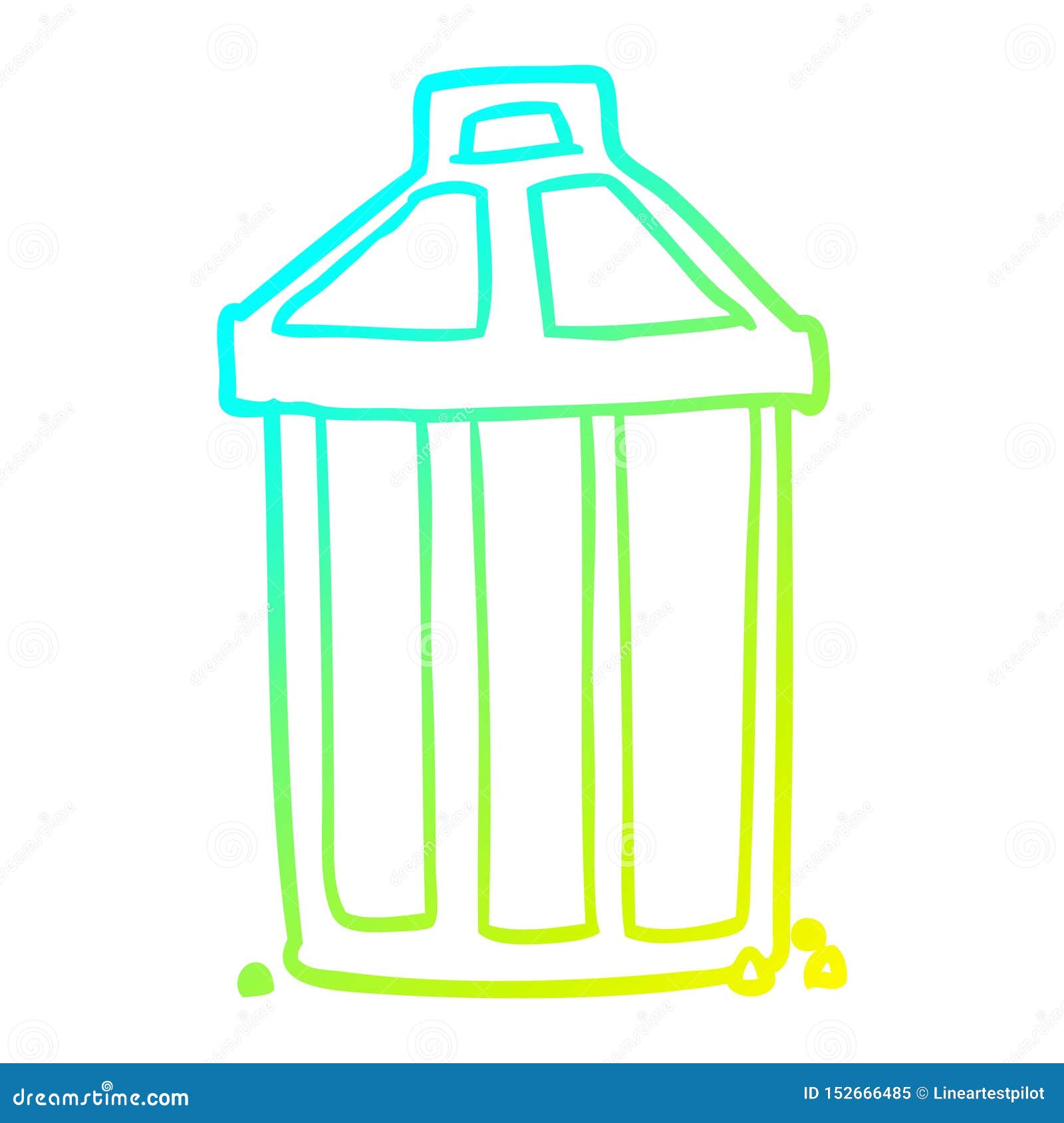 A Creative Cold Gradient Line Drawing Old Metal Garbage Can Stock ...