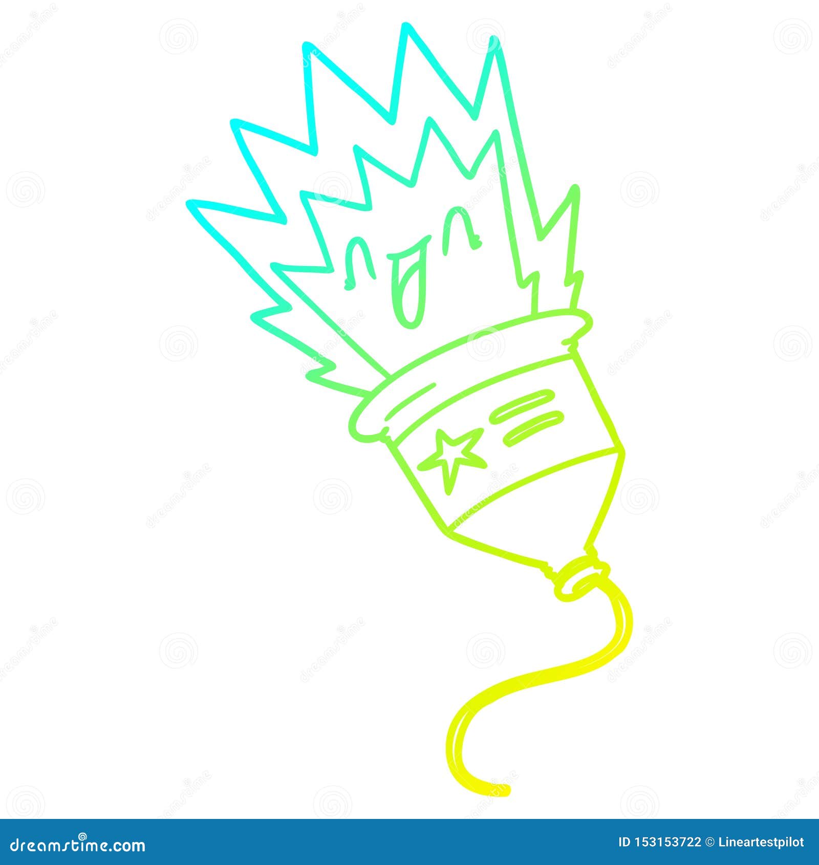A Creative Cold Gradient Line Drawing Party Popper Cartoon Stock Vector ...