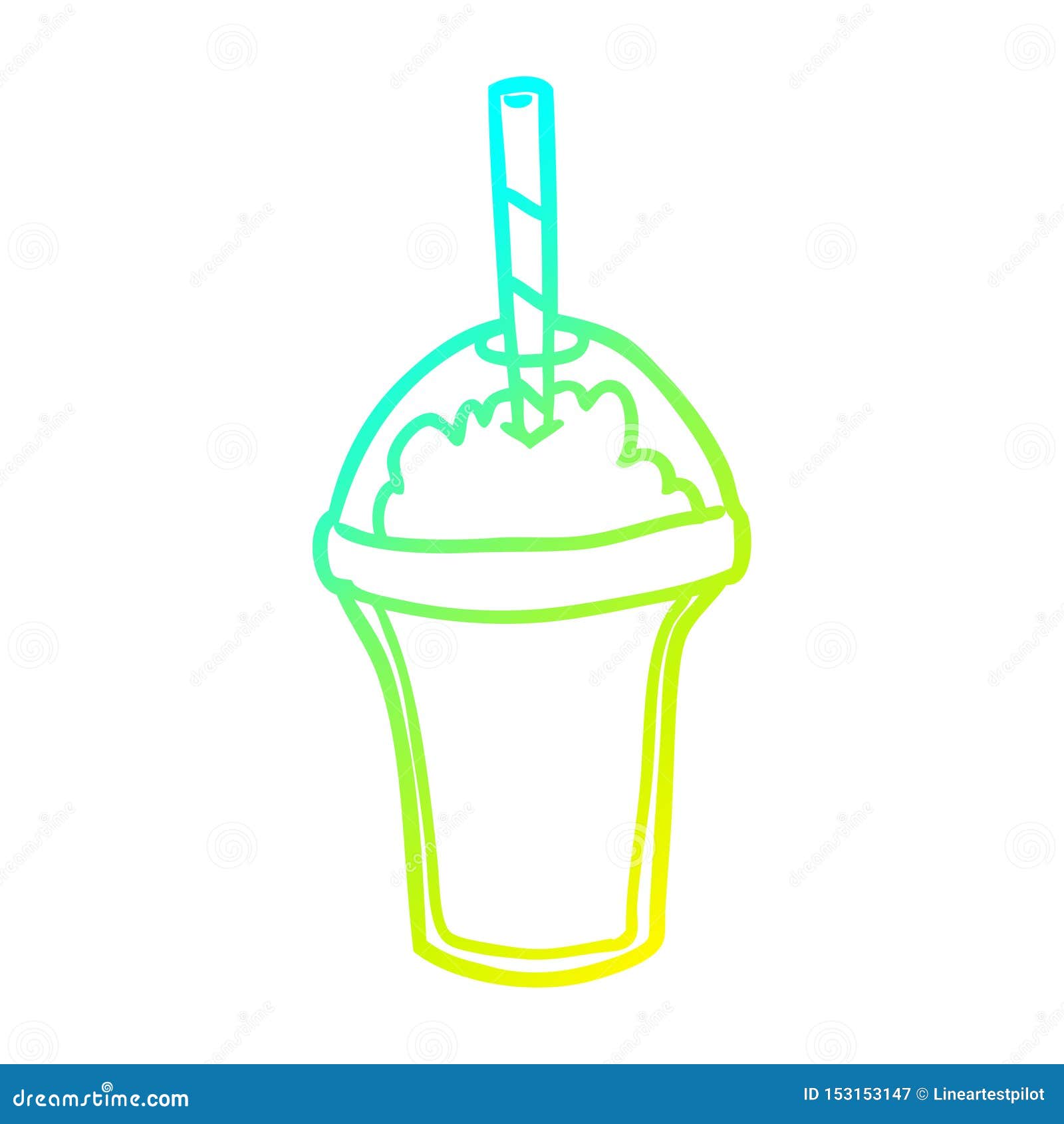 A Creative Cold Gradient Line Drawing Smoothie Stock Vector ...
