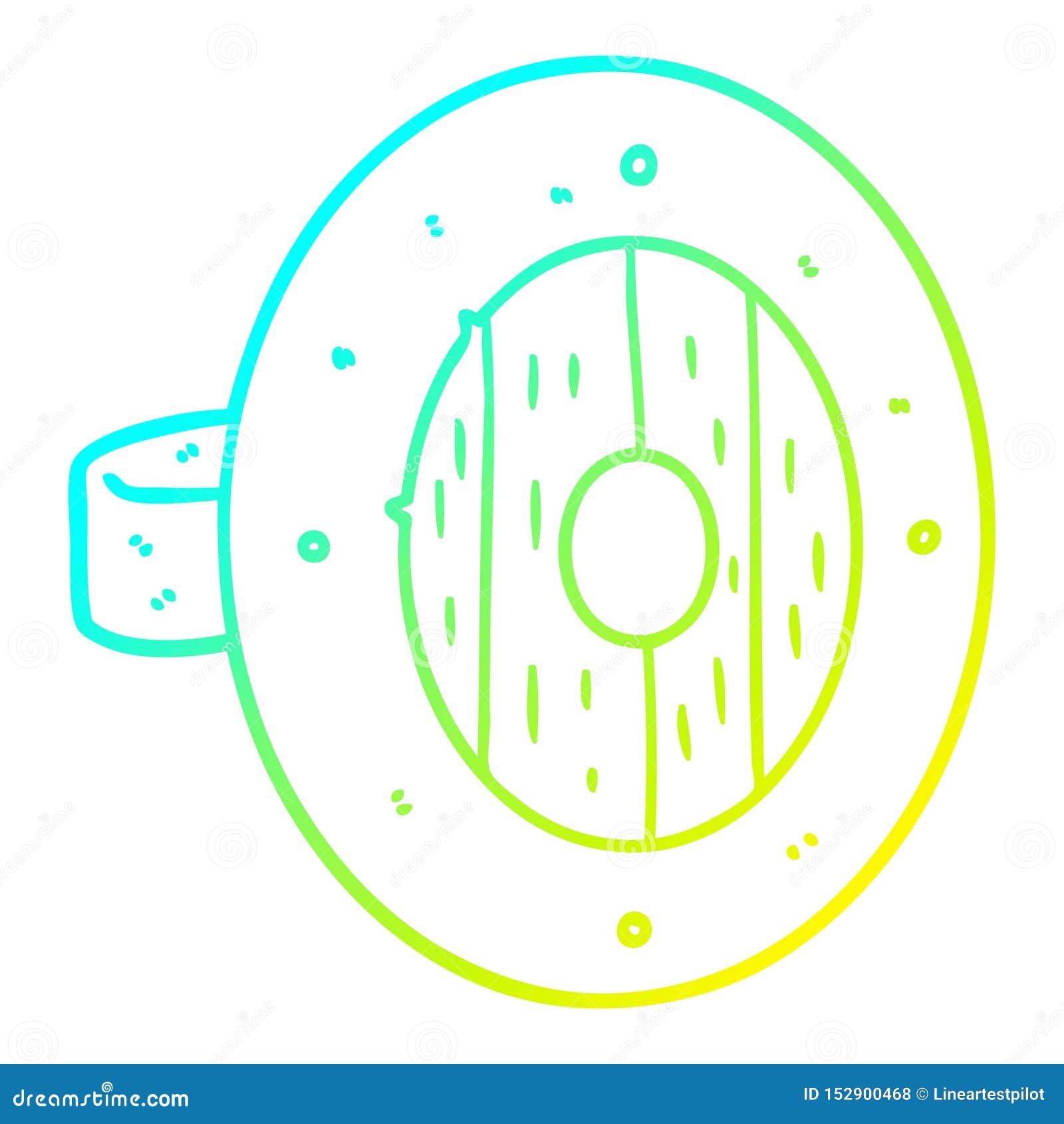 A Creative Cold Gradient Line Drawing Viking Shield Cartoon Stock ...
