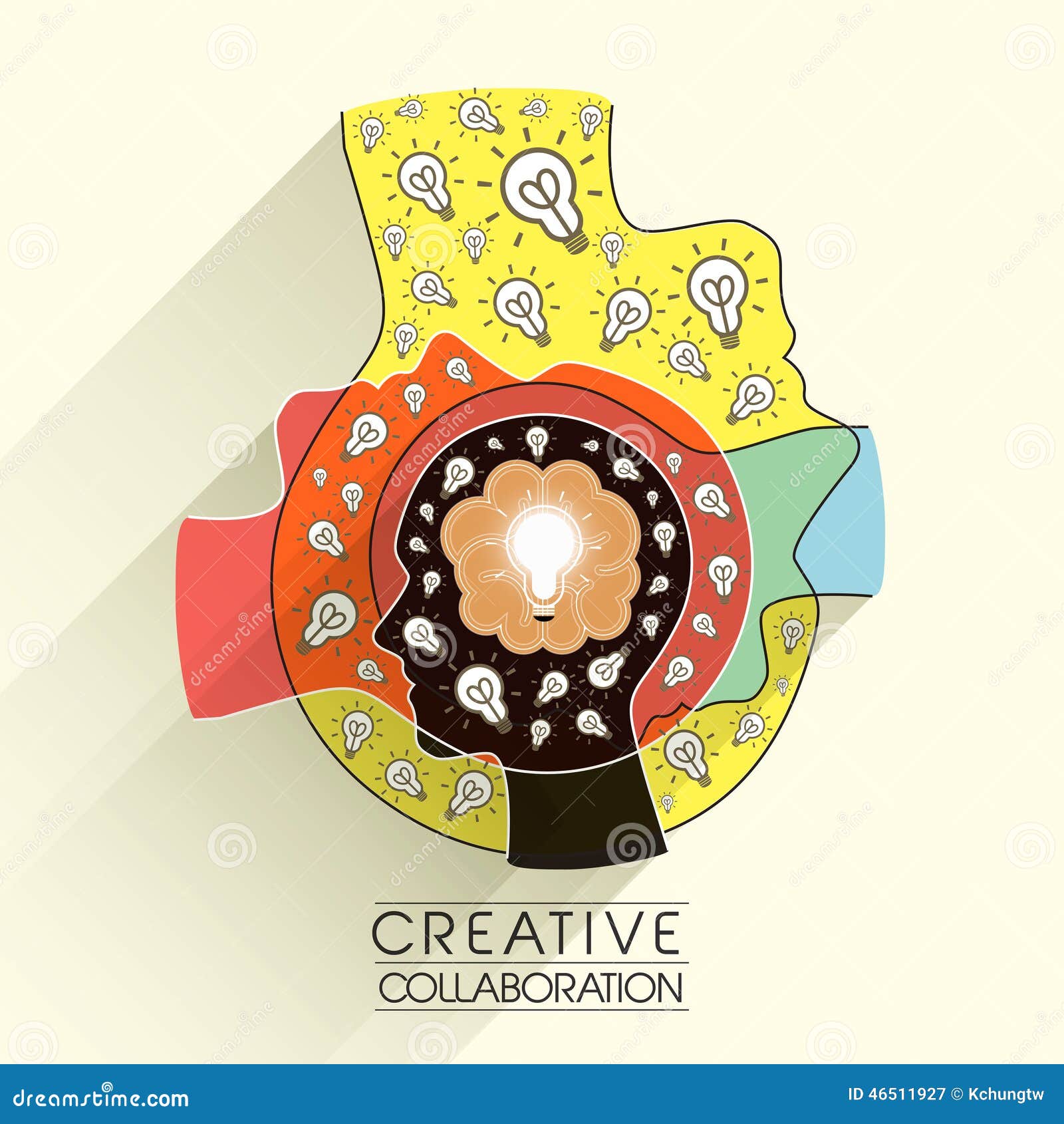Creative Collaboration Concept in Flat Design Stock Vector ...