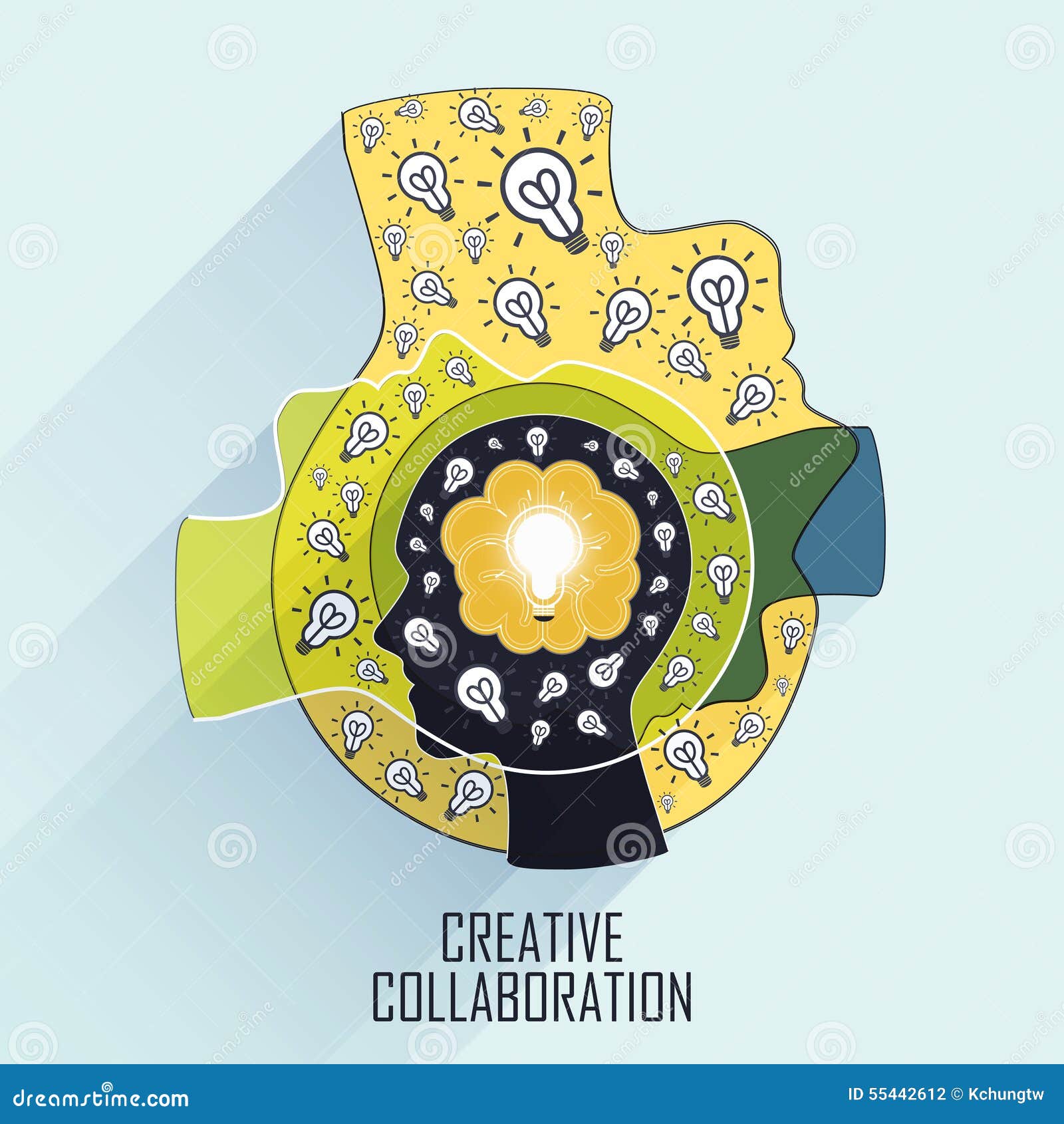 Creative Collaboration Concept Stock Vector - Illustration of meeting ...