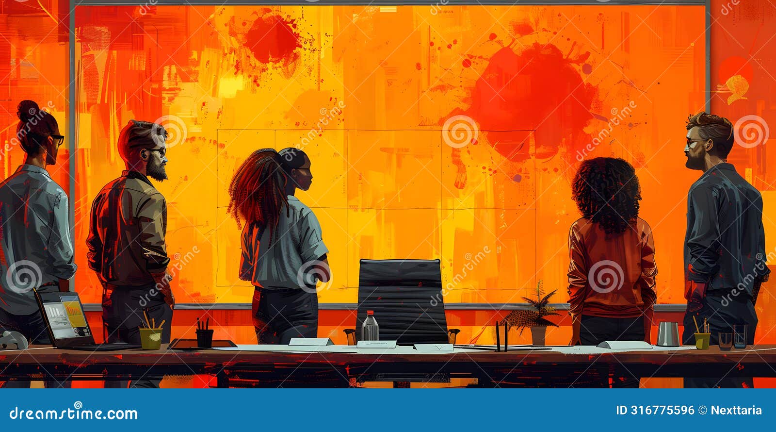 Creative Collaboration on Flip Chart - Business Team Illustration Stock ...