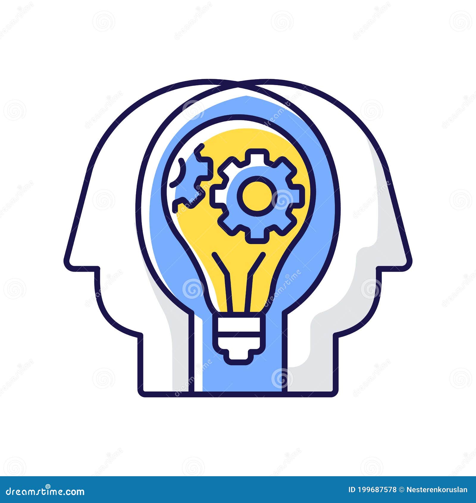 Creative Collaboration RGB Color Icon Stock Vector - Illustration of ...