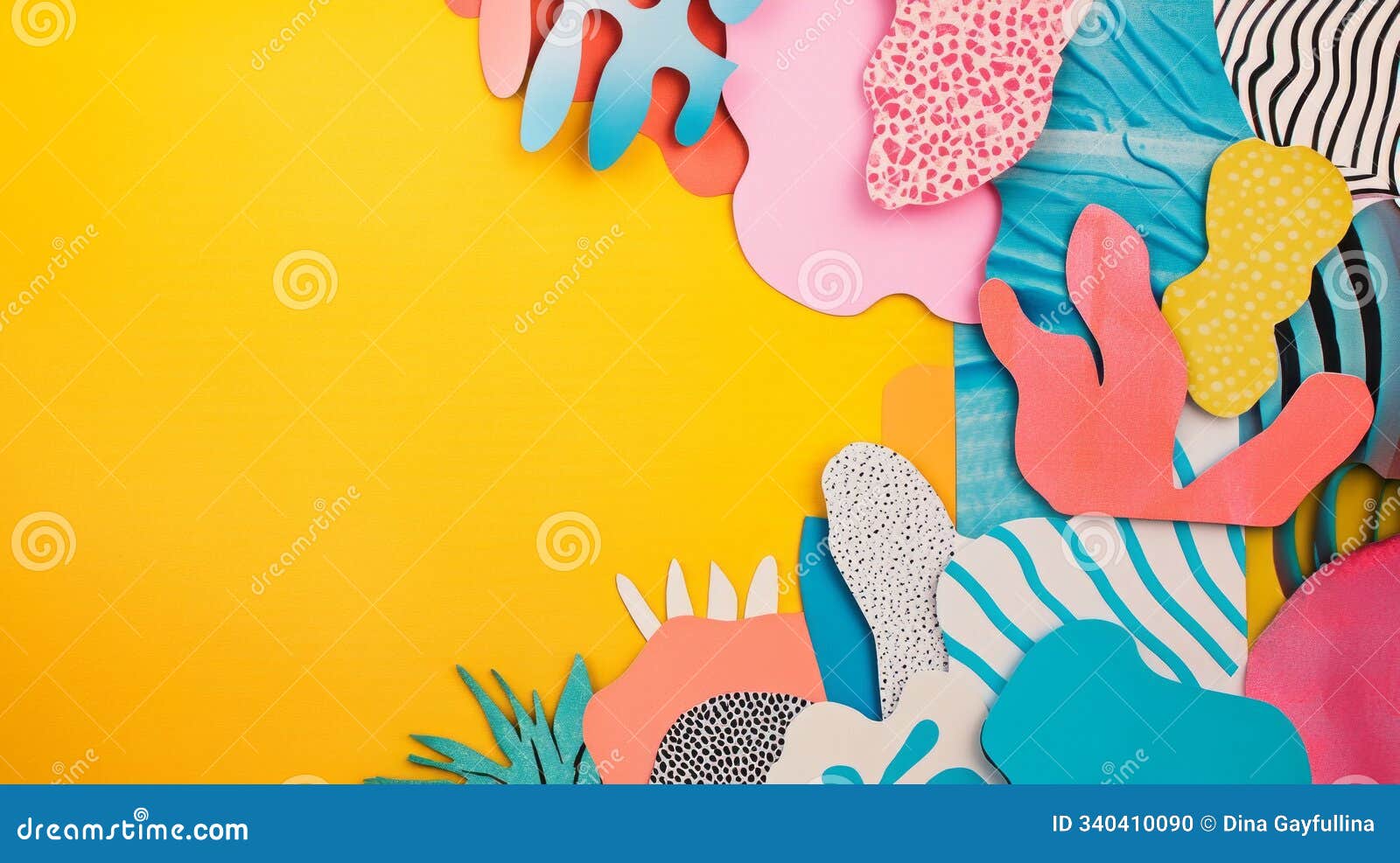Creative Collage of Cut-Out Shapes and Patterns, Ideal for Themes of ...