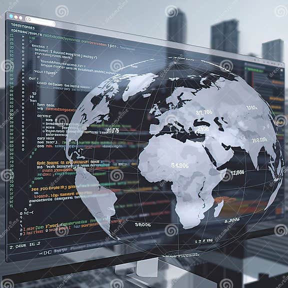 Creative Collage Depicting Finance and the World with Digital Software ...