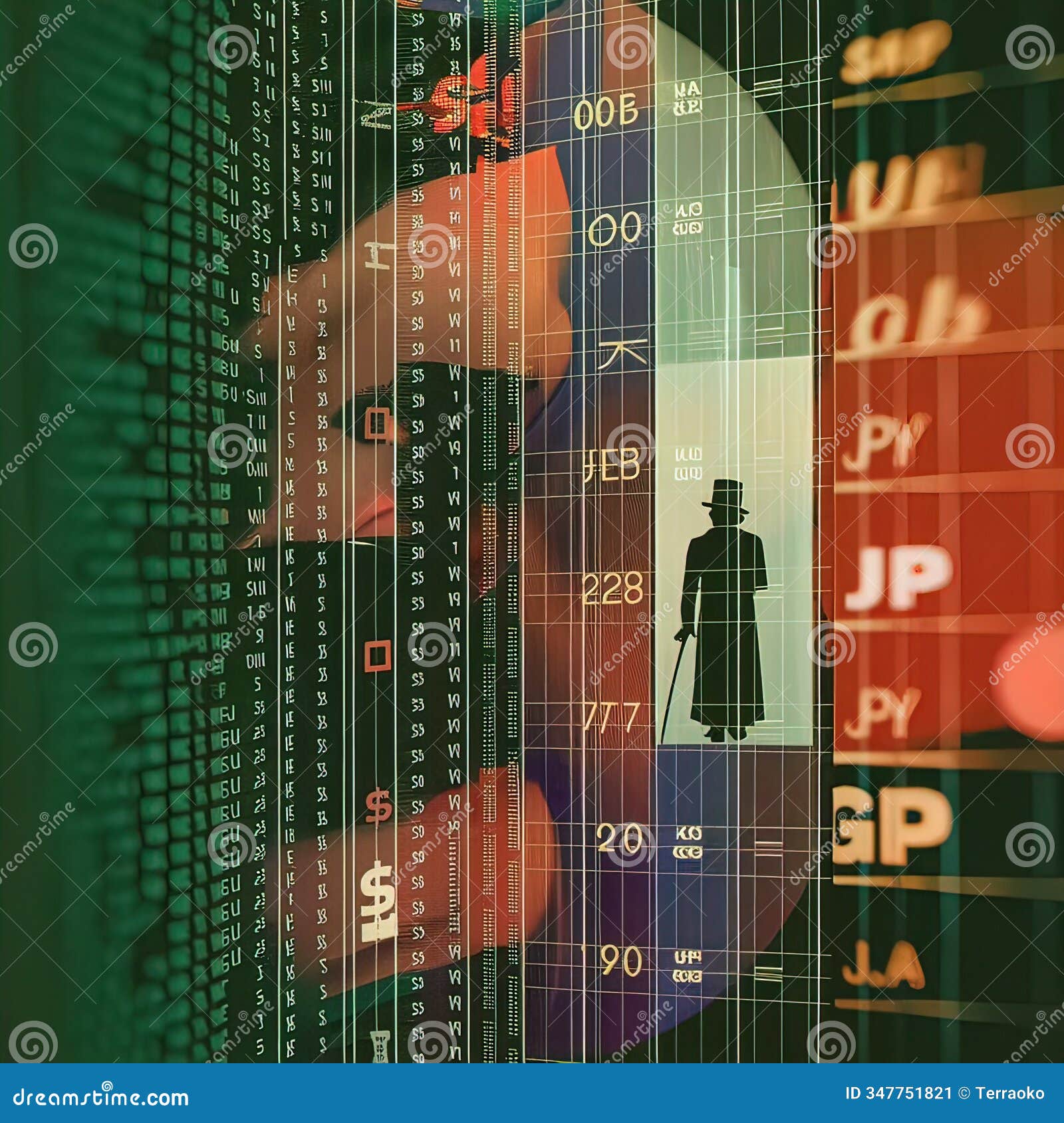 Creative Collage Depicting Finance and the World with Digital Software ...