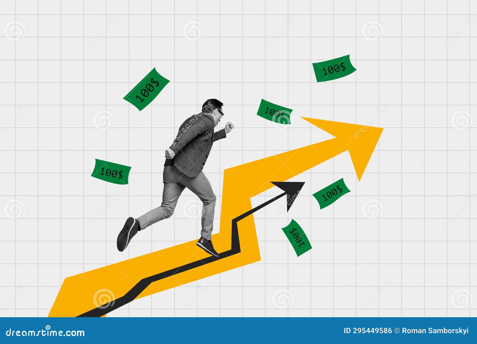 Creative Collage Image of Businessman Developing Business Project ...