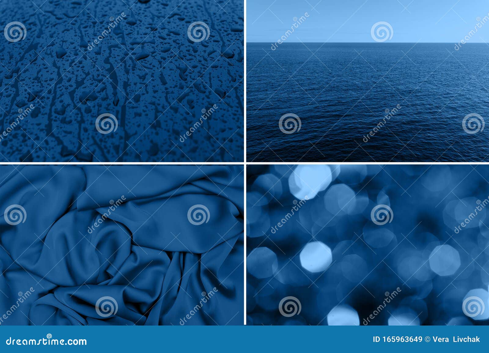 Creative Collage Inspired Color of the Year. Blue Abstract Background ...