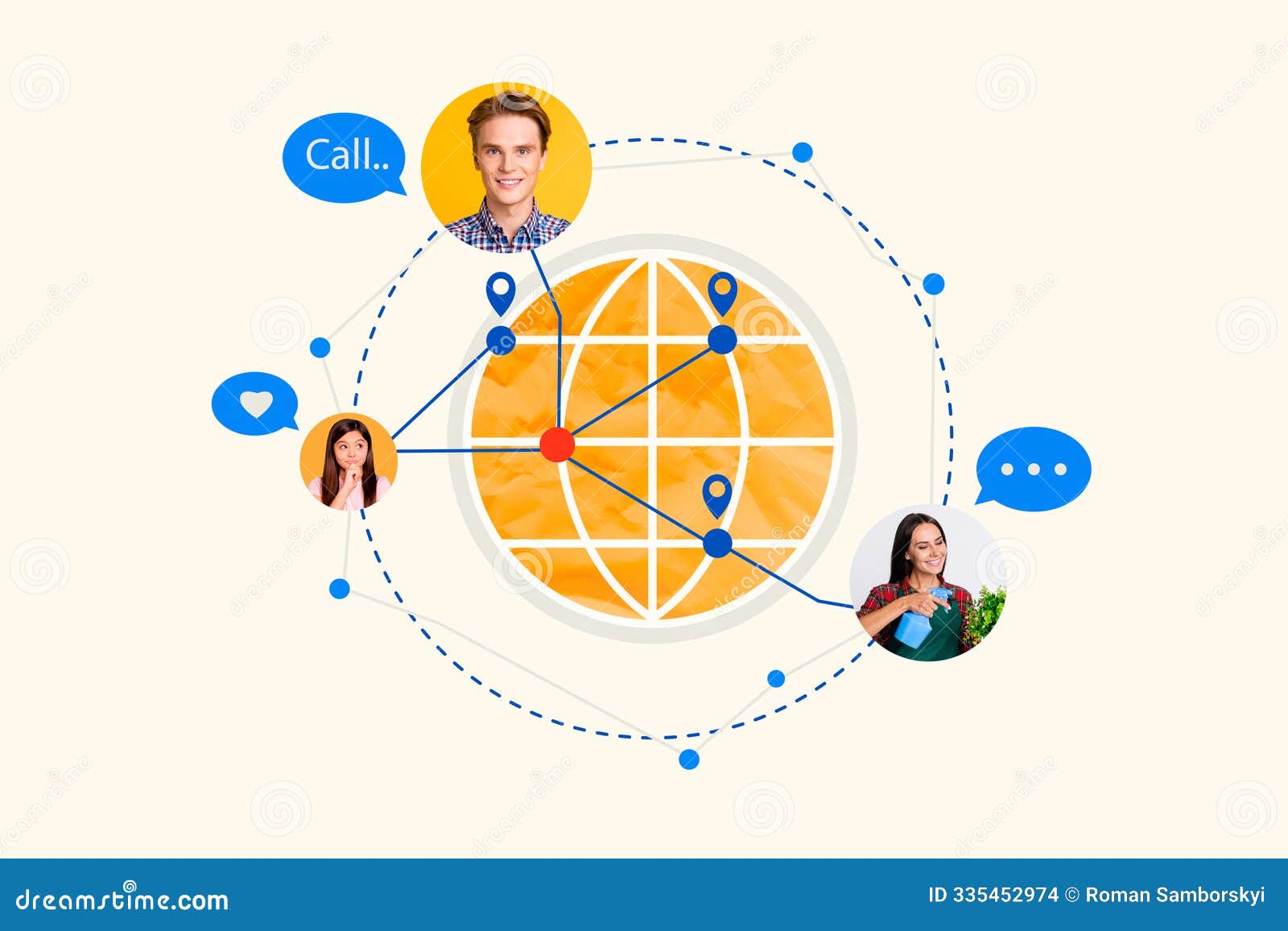 Creative Collage Internet Web Communication Browser Online Video Call ...