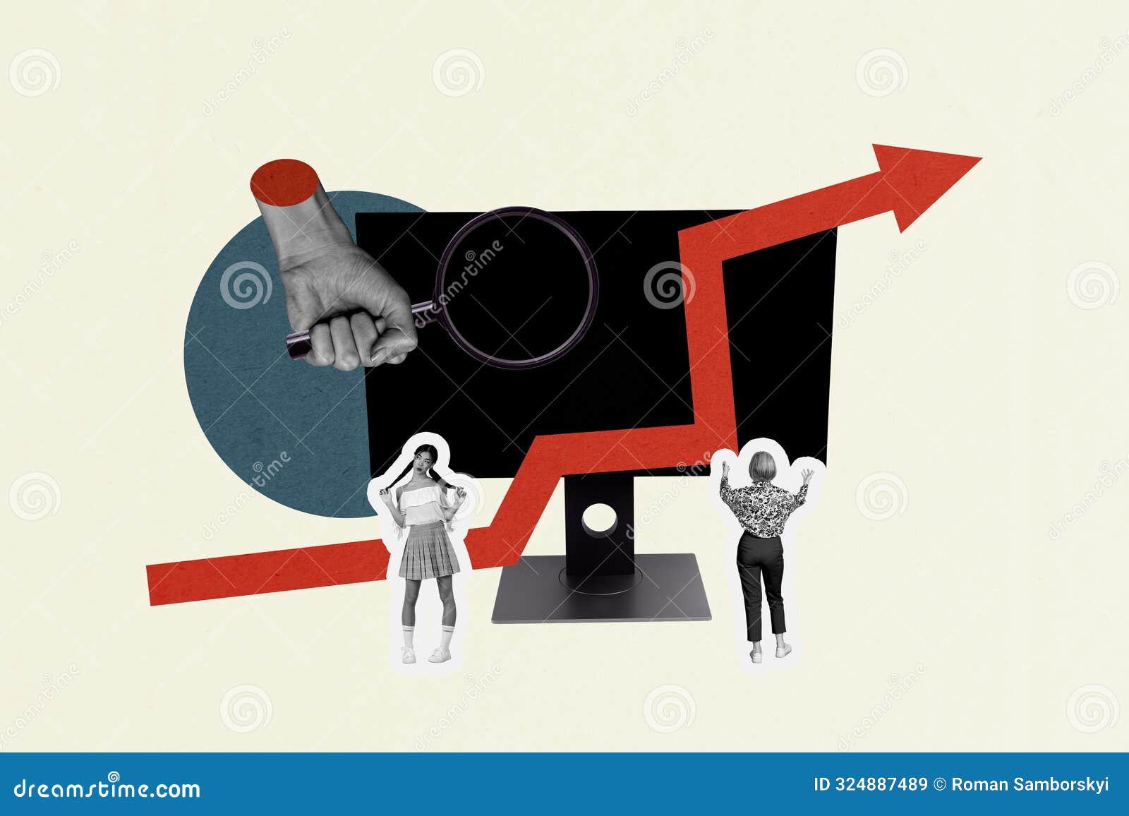 Creative Collage Picture Business Statistics Increase Improve Develop ...