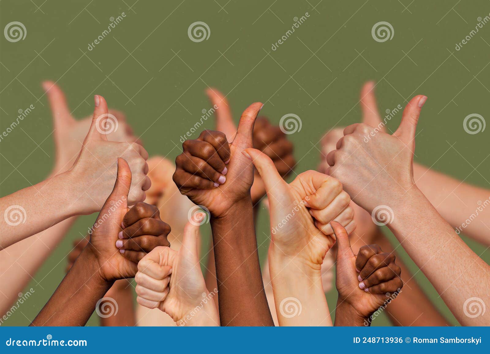 Creative Collage Portrait of Group Different People Arm Finger ...