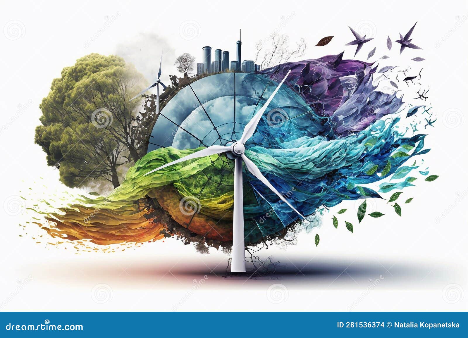 Hydropower Ecologically Friendly Energy And Sustainable Power Vector ...