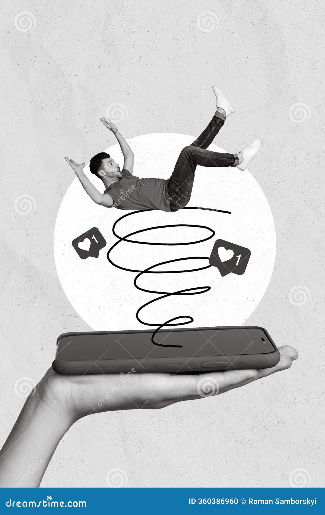 Creative Collage Template Image of Funny Guy Swallowed Instagram ...