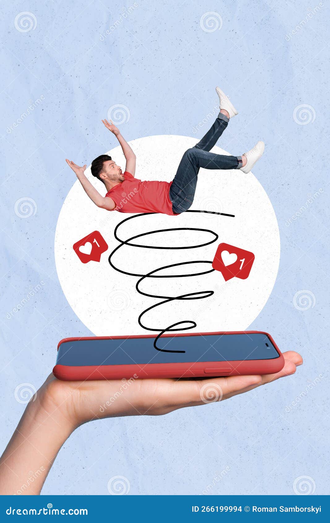 Creative Collage Template Image of Funny Guy Swallowed Instagram ...