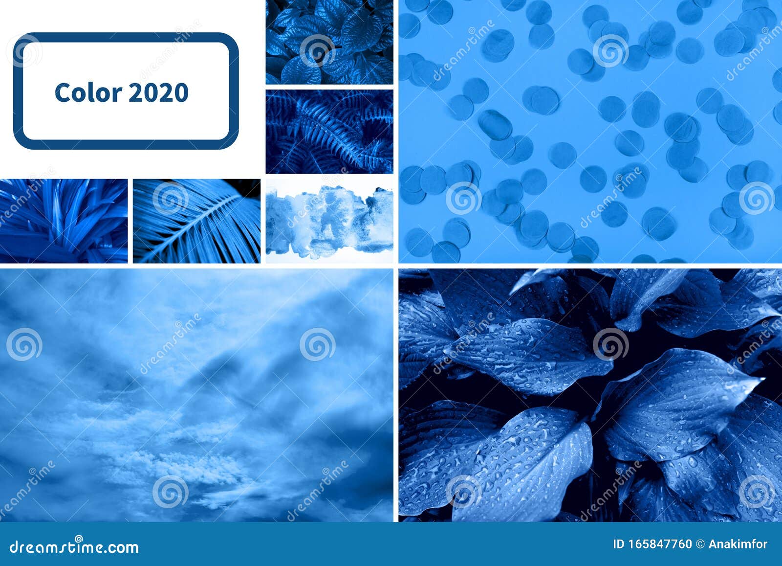Creative Collage Tinted in Blue Color. Editorial Image - Image of ...