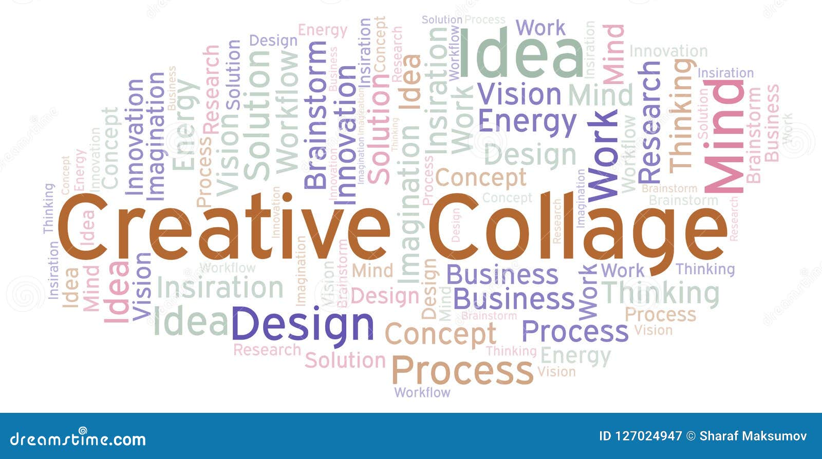 Creative Collage Word Cloud, Made with Text only. Stock Illustration ...