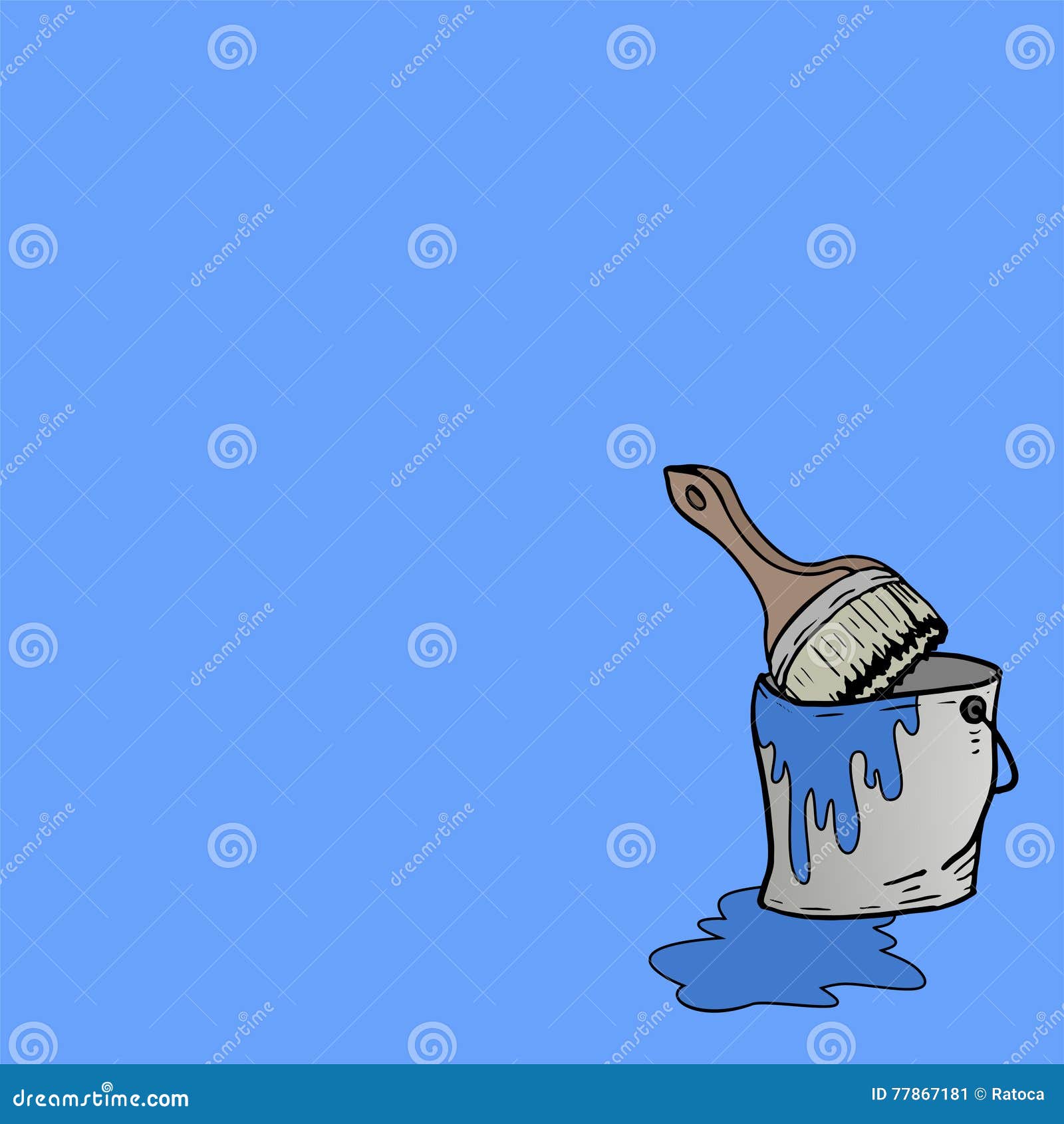 Creative Color Bucket Paint Stock Vector - Illustration of blue, bucket ...