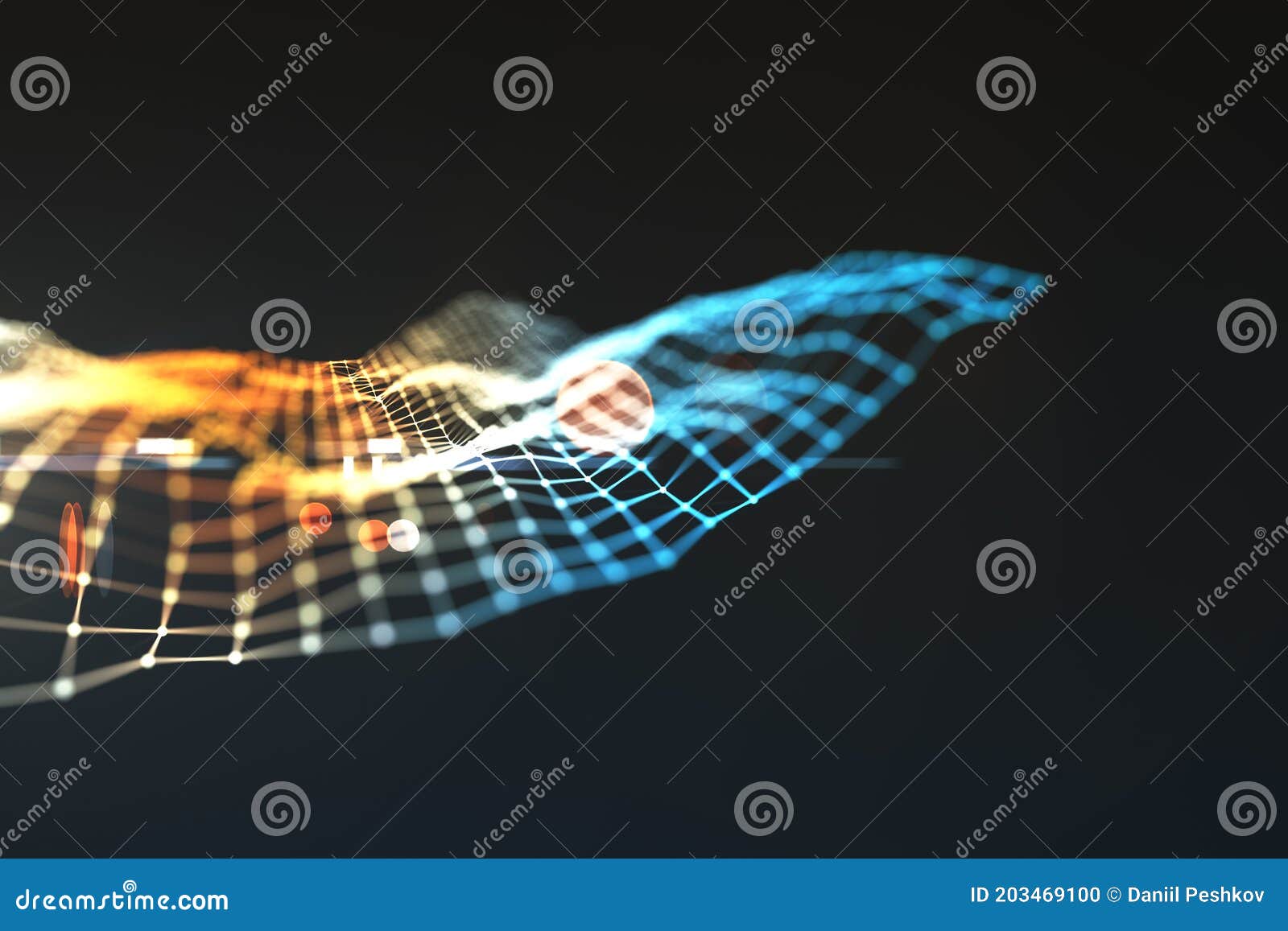 Creative Color Digital Wave Wallpaper Stock Illustration - Illustration ...