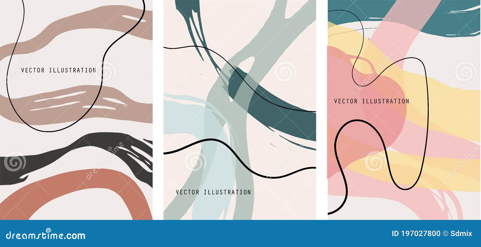 Creative Color Doodle Art Header Set with Different Shapes and Textures ...