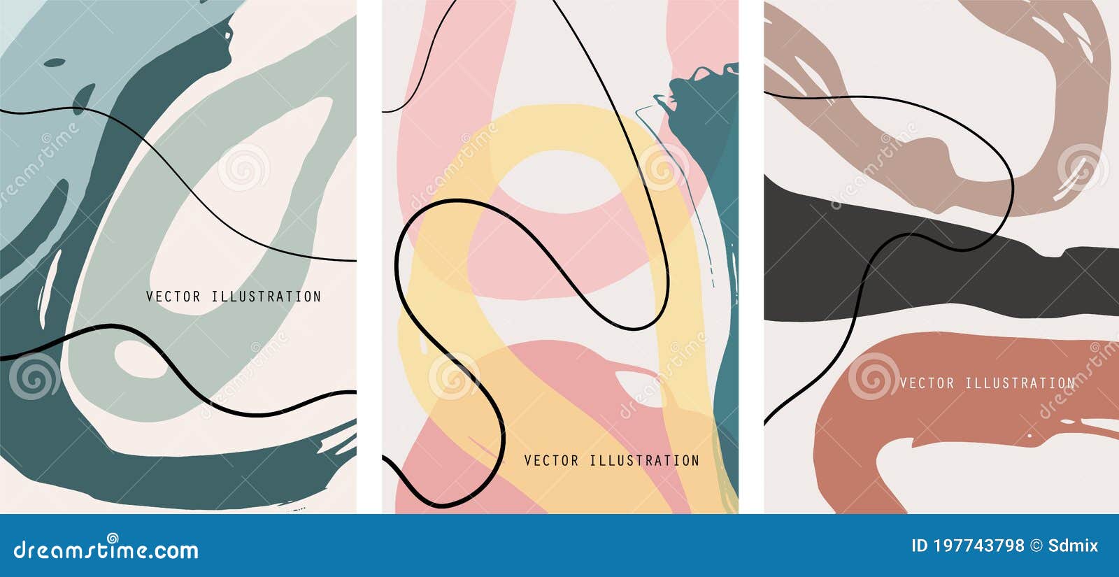 Creative Color Doodle Art Header Set with Different Shapes and Textures ...