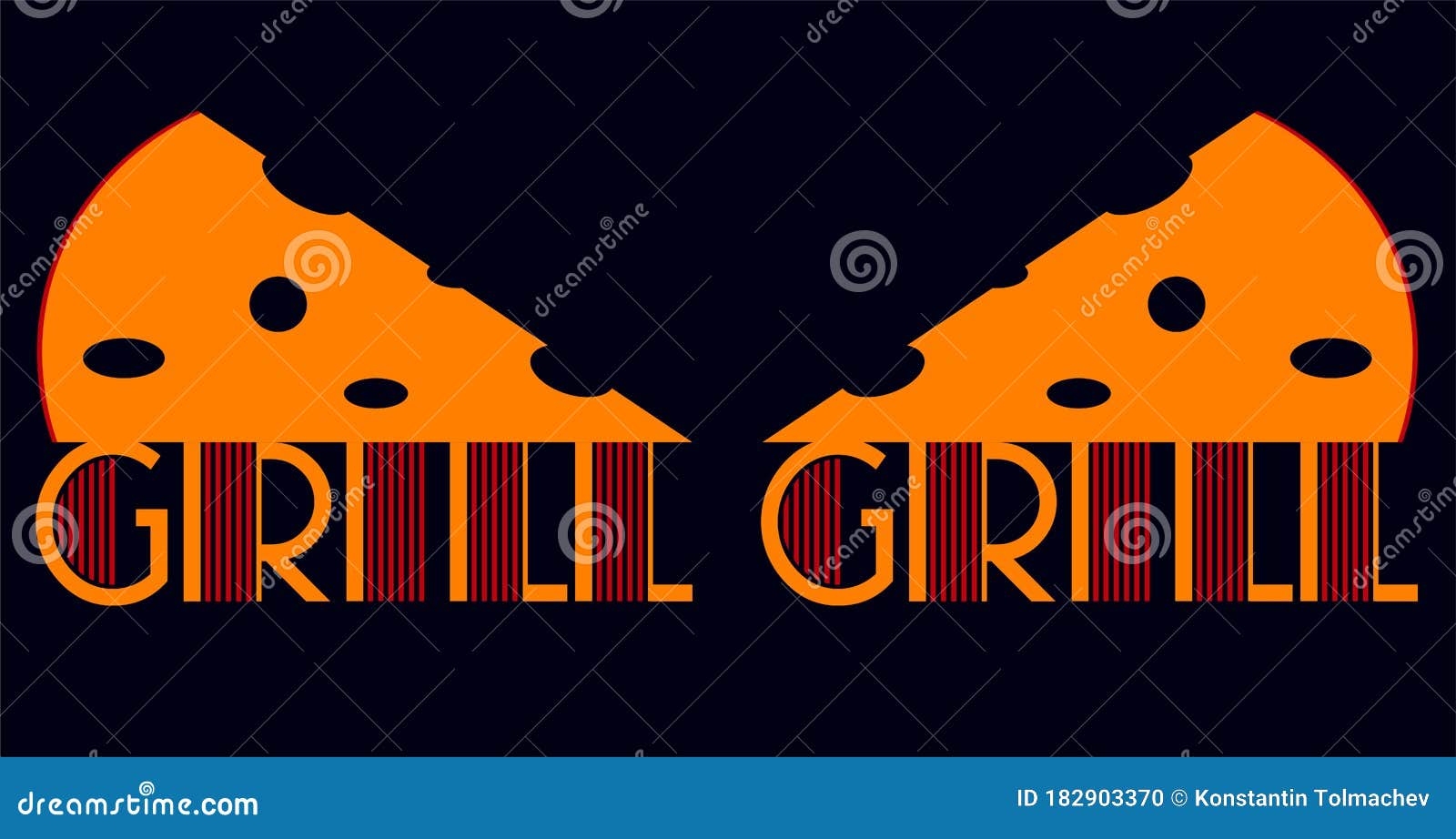 Creative Color Minimal Grilled Cheese Logo with the Inscription Stock ...
