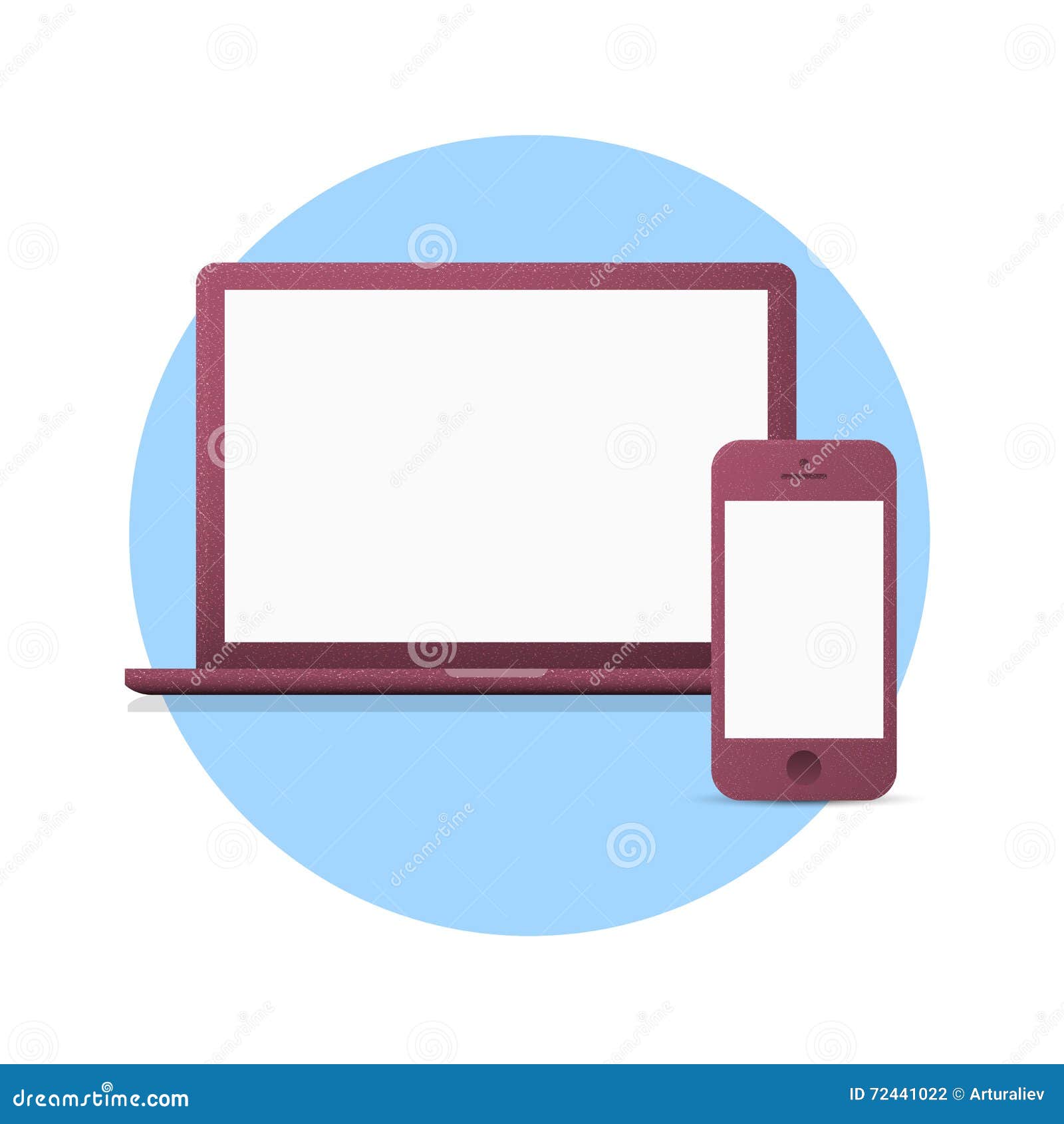 Creative Colored Laptop and Smartphone Stock Vector - Illustration of ...