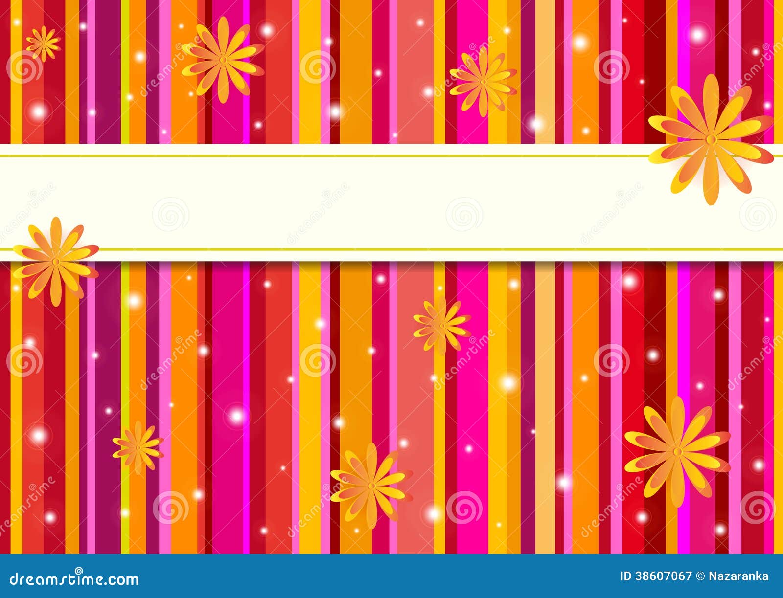 Creative colored postcard. stock vector. Illustration of flower - 38607067