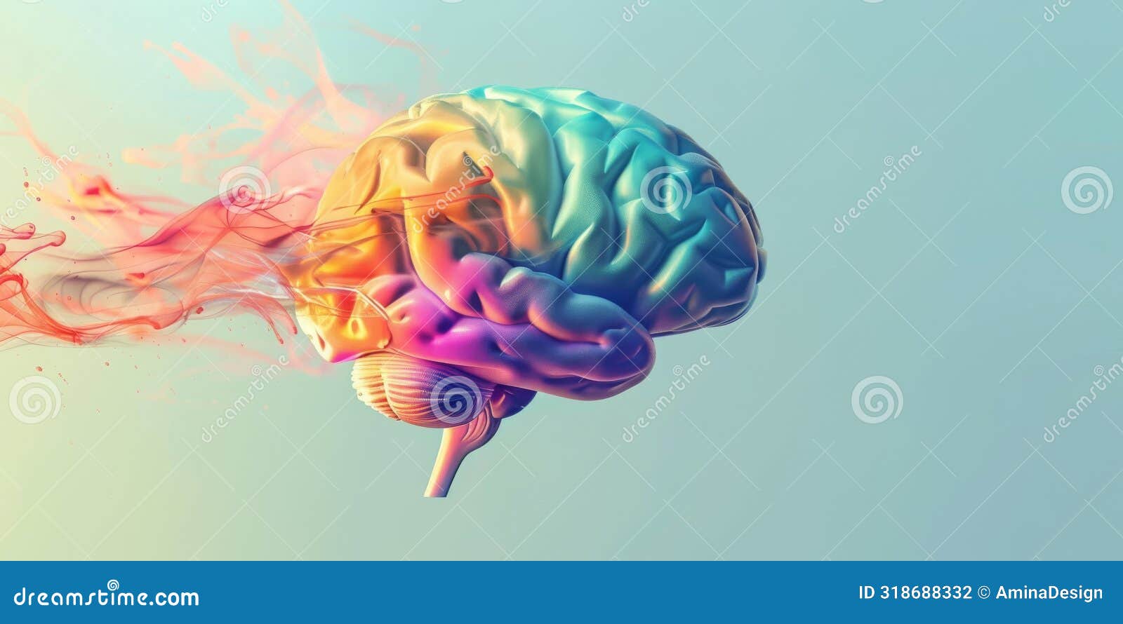 Creative Colorful Brain - Creative and Mathematical Mindset. Explosion ...